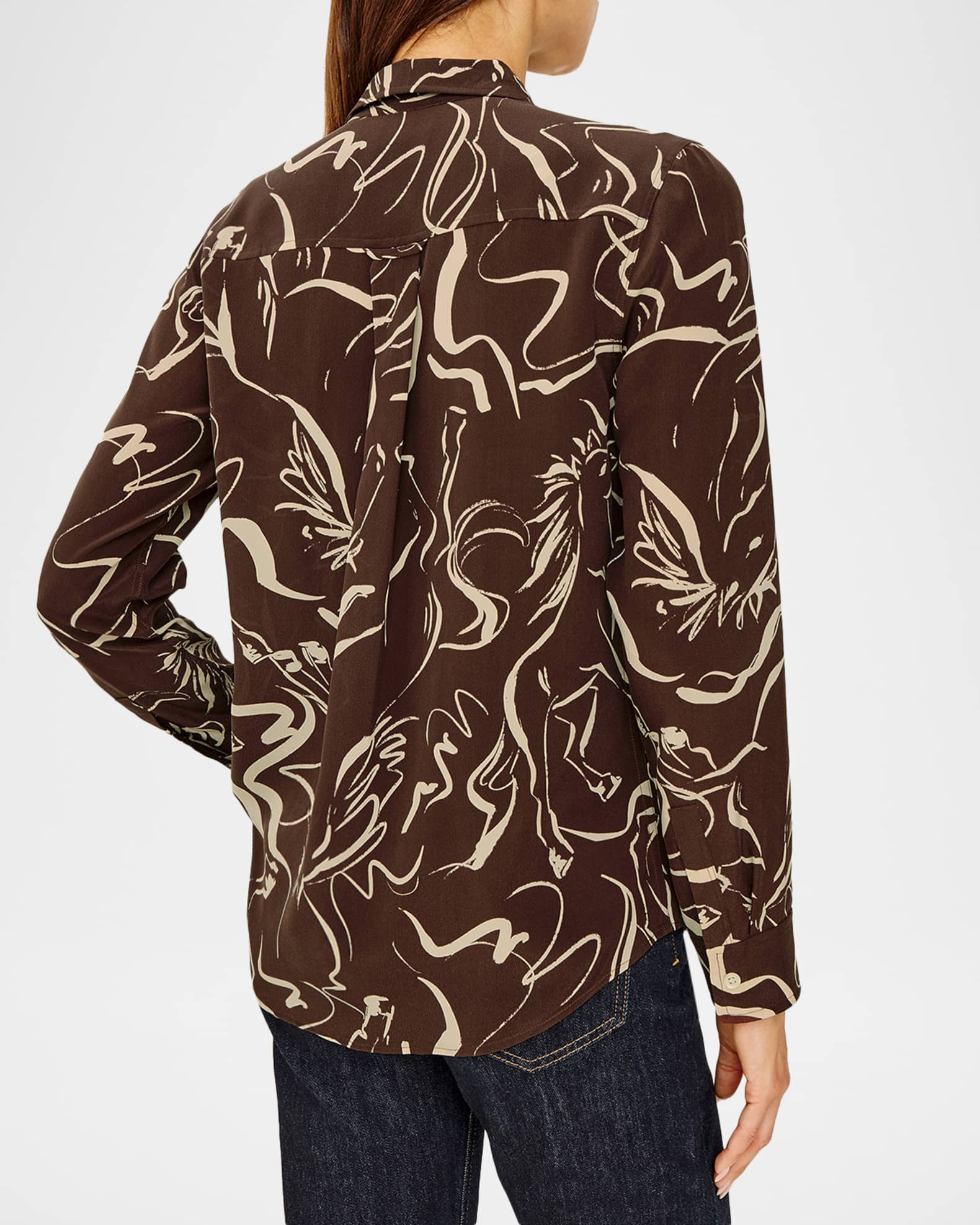 Rails Kate Silk Long-Sleeve Blouse | Neiman Marcus