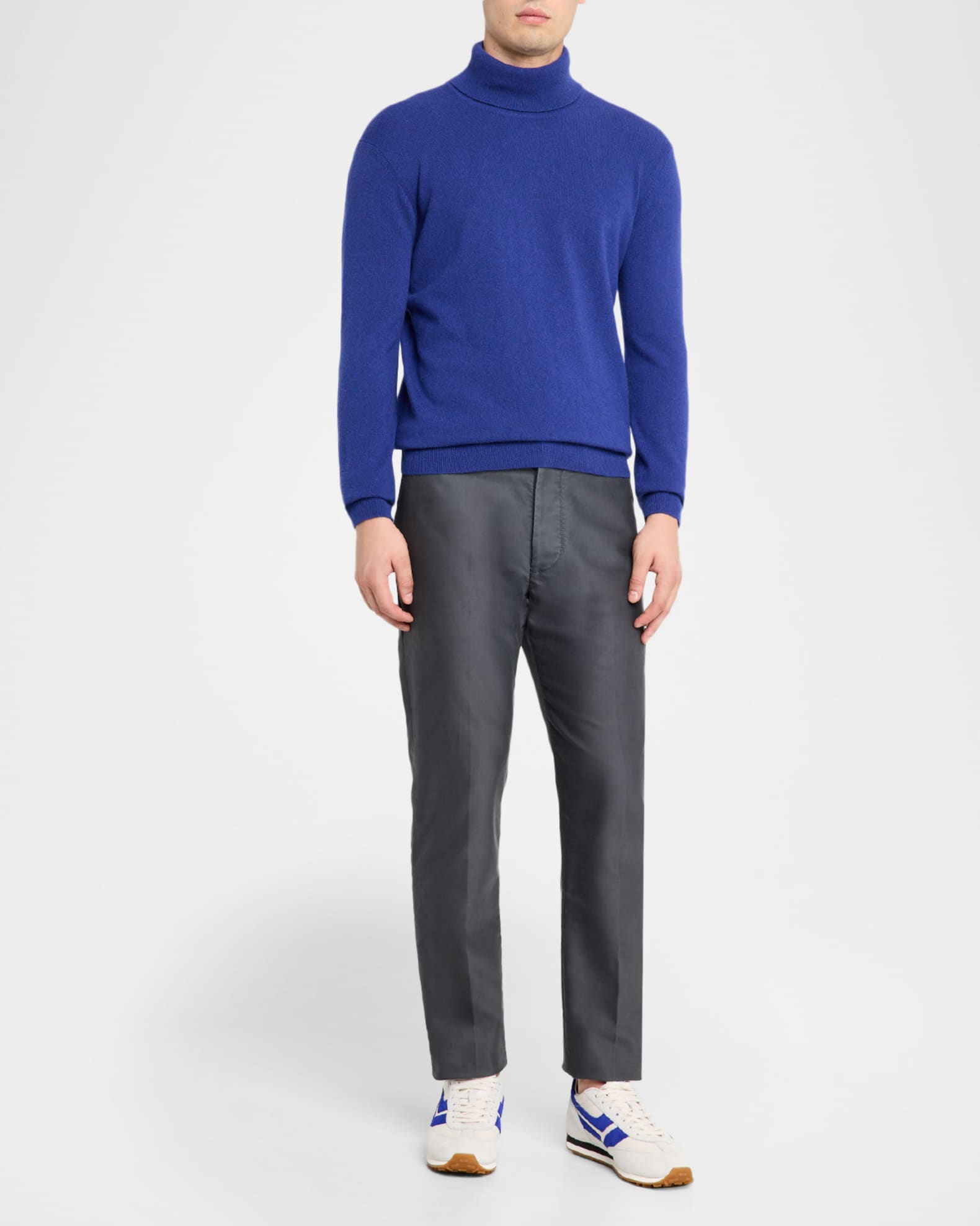 TOM FORD Men's Mick Leather and Suede Low-Top Sneakers | Neiman Marcus