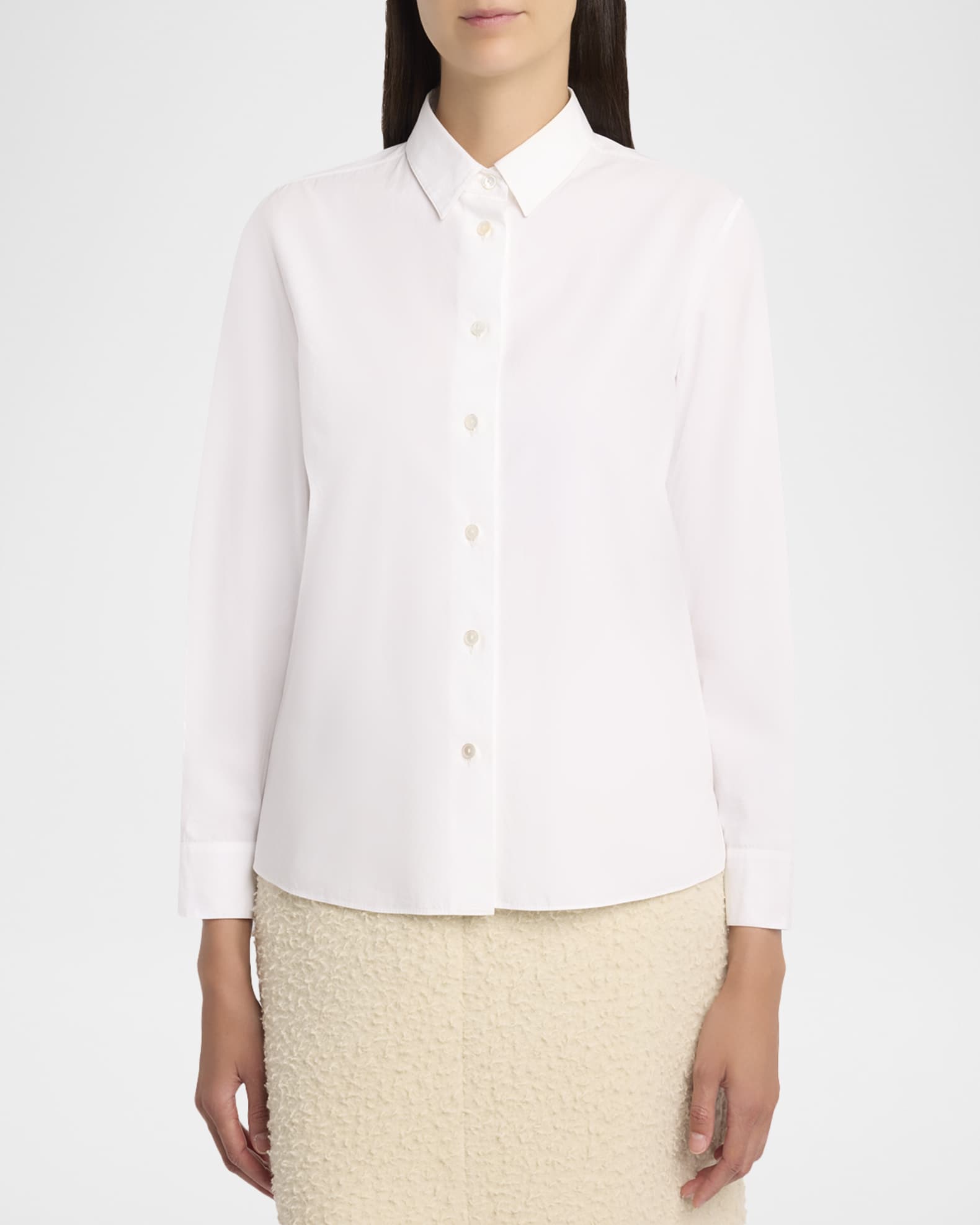 THE ROW Sadie Cotton Poplin Button-Down Shirt | Neiman Marcus