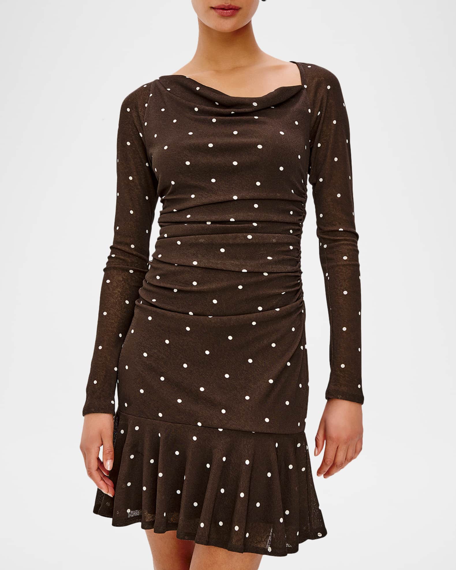 Rails Celano Draped Polka Dot Mini Dress | Neiman Marcus