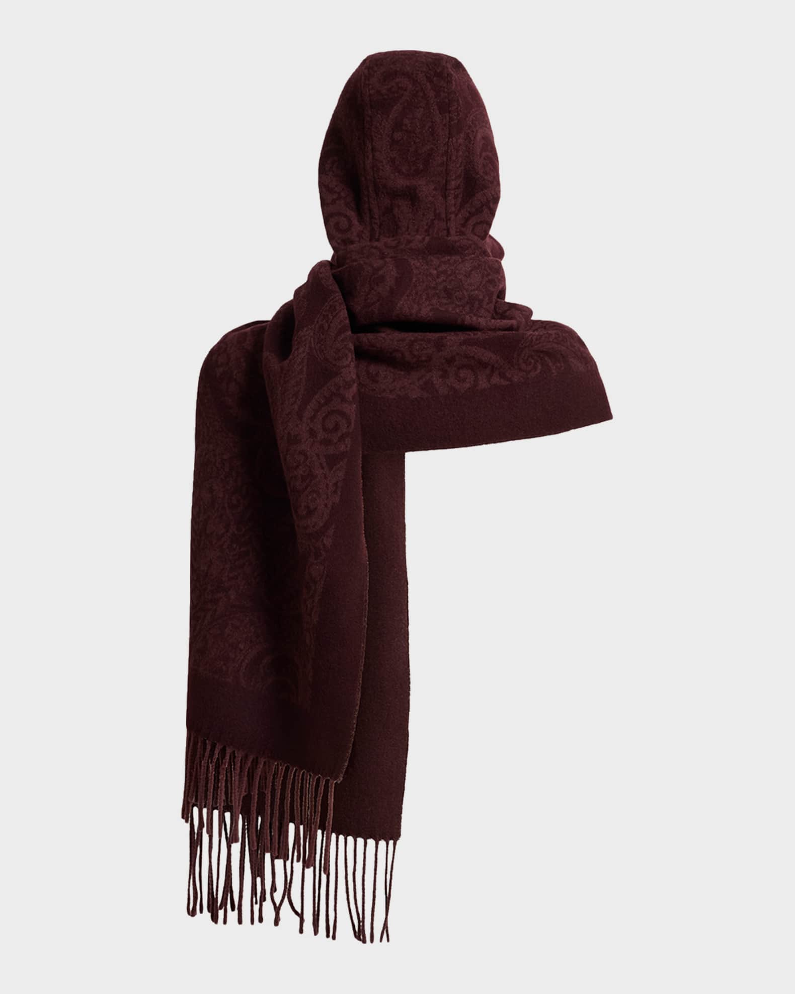 Etro Hooded Paisley Wool Scarf | Neiman Marcus