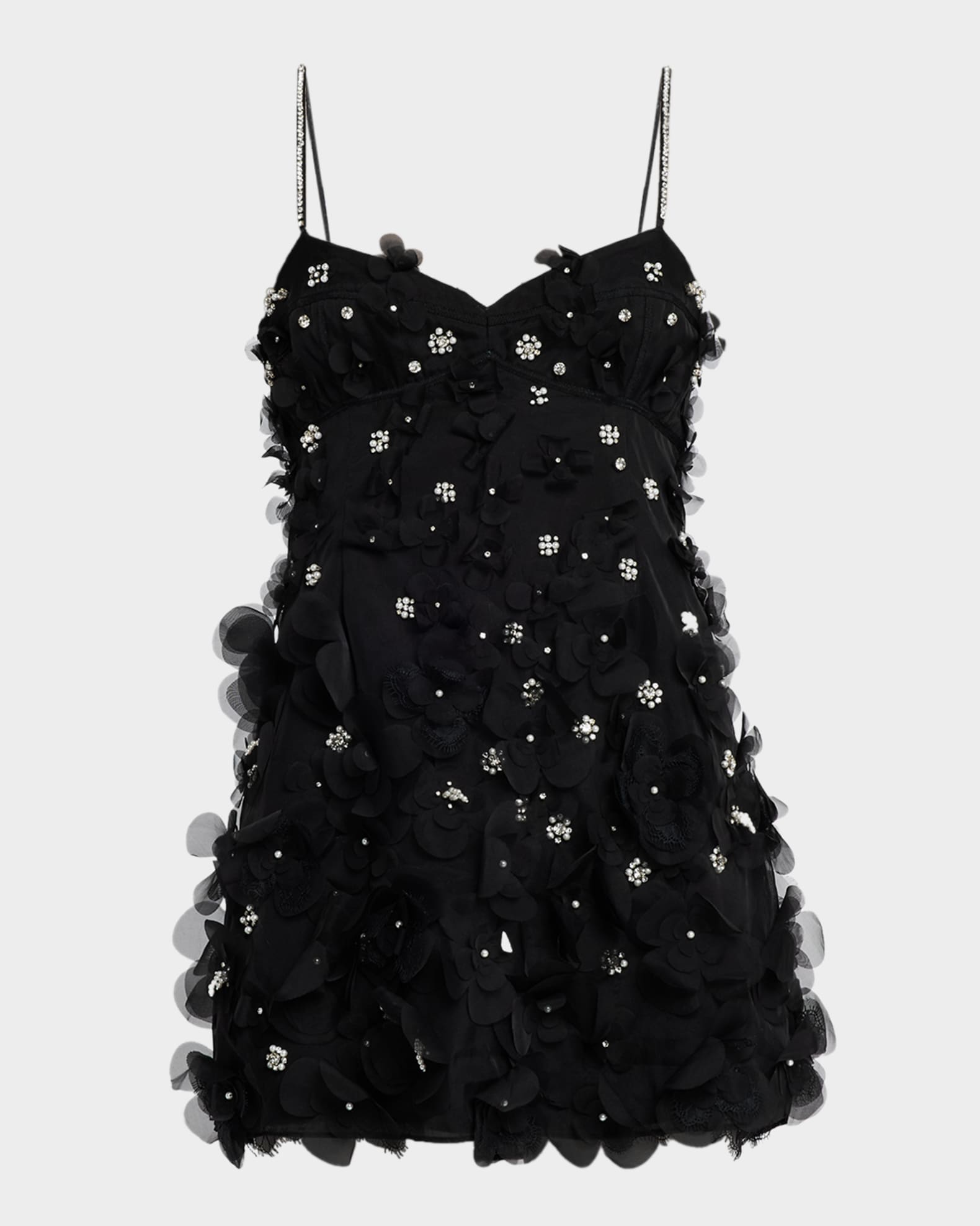LoveShackFancy Ambessa Embellished Organza Mini Dress | Neiman Marcus