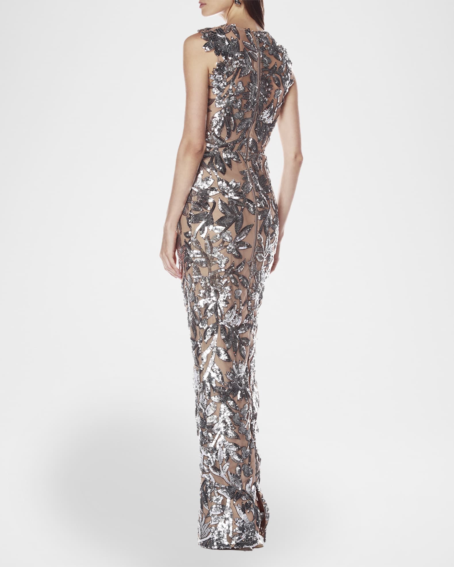 silver sequin maxi dress