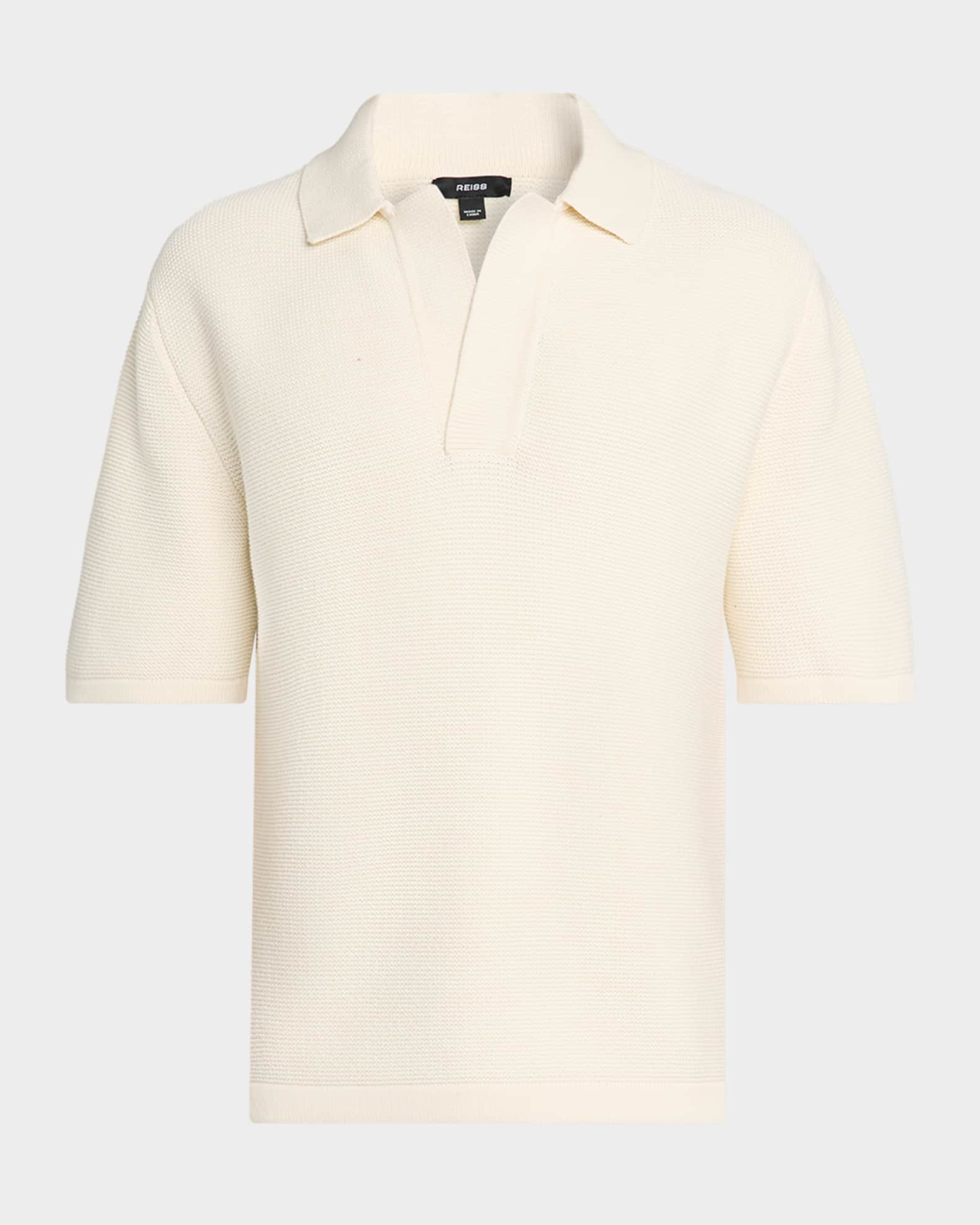 Reiss Men's Langton Textured Johnny Collar Polo Shirt | Neiman Marcus