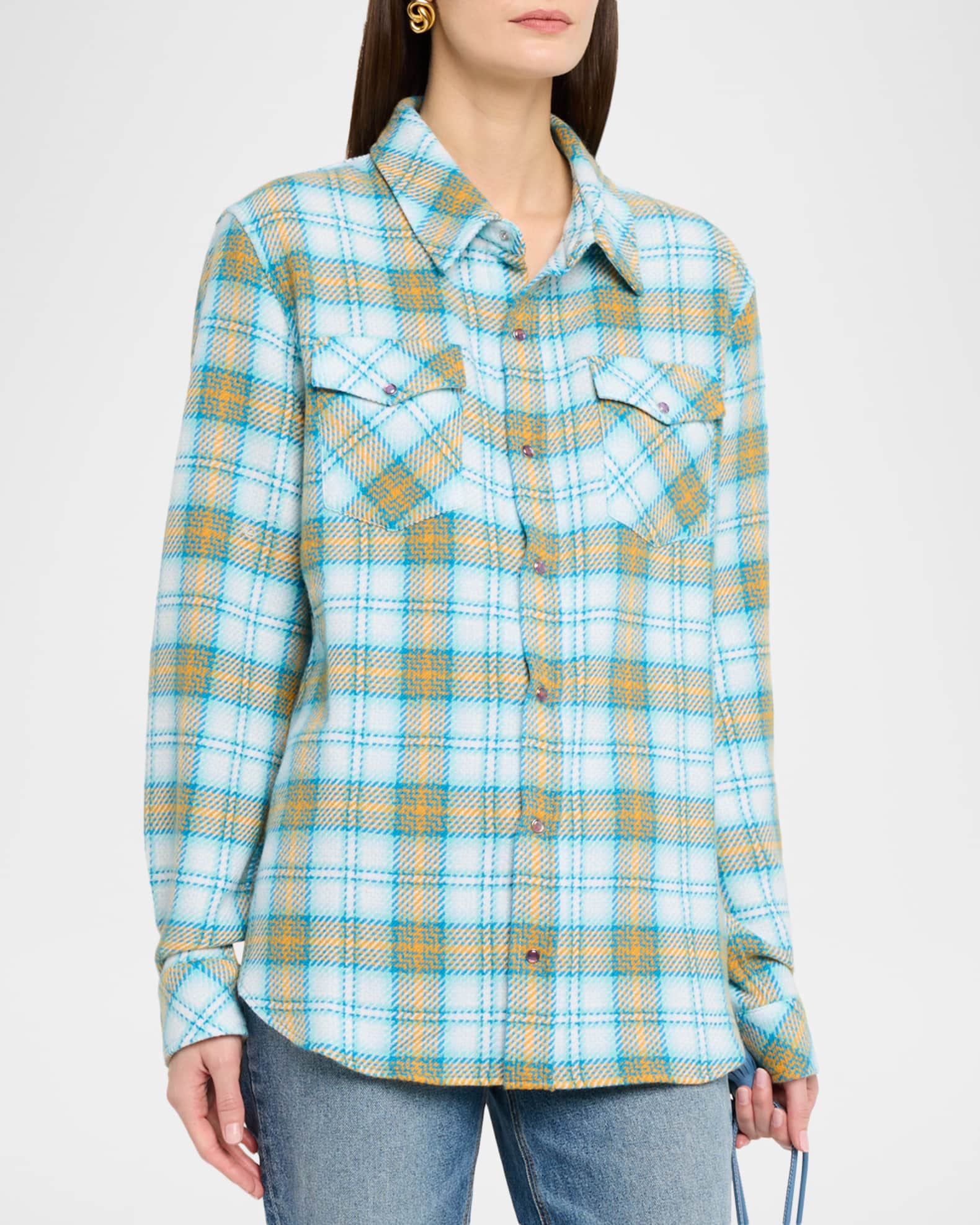 God's True Cashmere Freedom Tartan Cashmere Flannel Shirt | Neiman Marcus