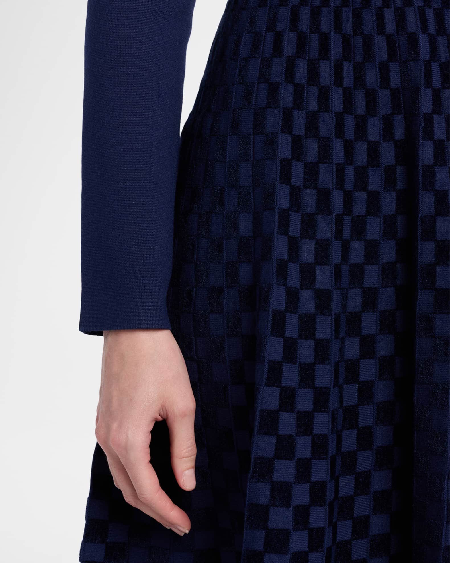 Emporio Armani Short Techno Cady Pleated Dress | Neiman Marcus