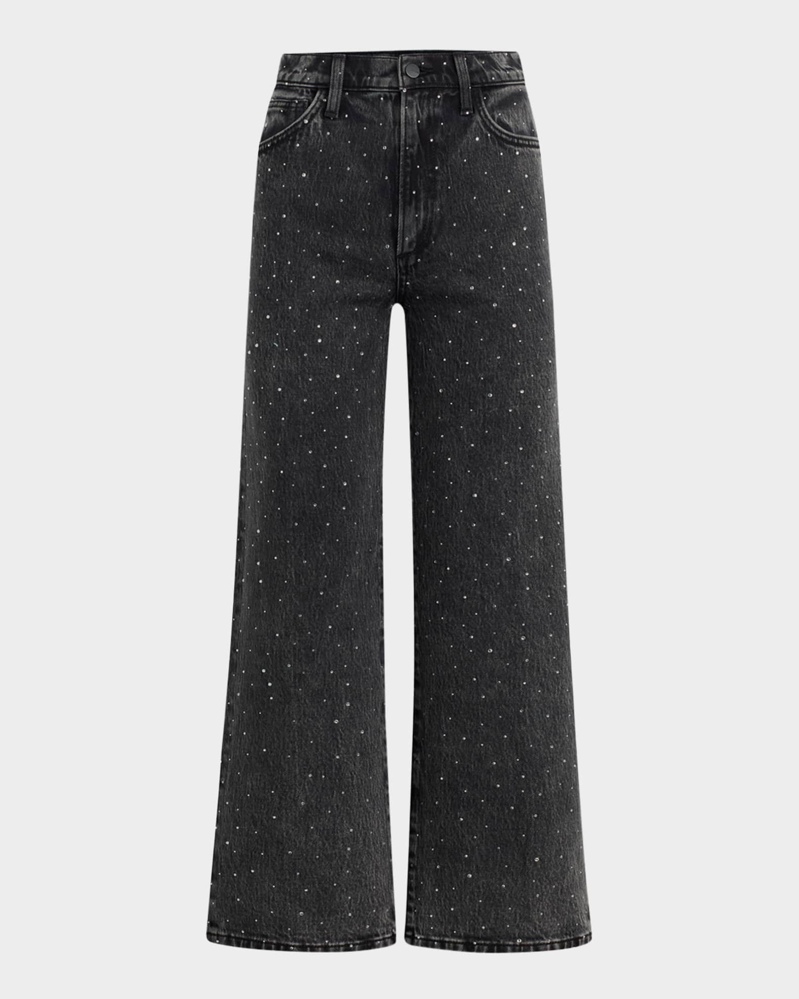 Joe's Jeans The Blake Embellished Wide-Leg Crop Jeans | Neiman Marcus