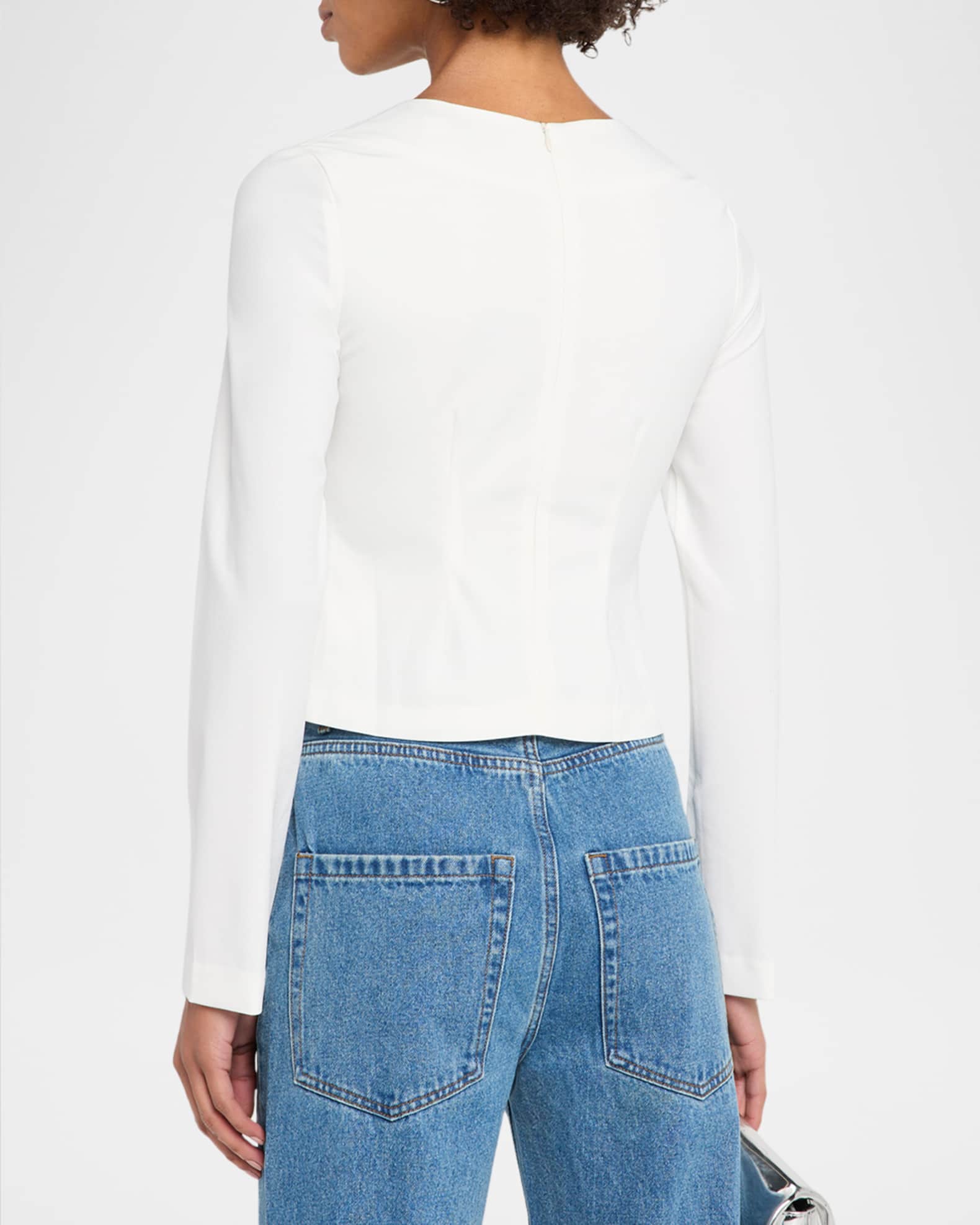Wynn Hamlyn Esther Cut-Out Long-Sleeve Top | Neiman Marcus