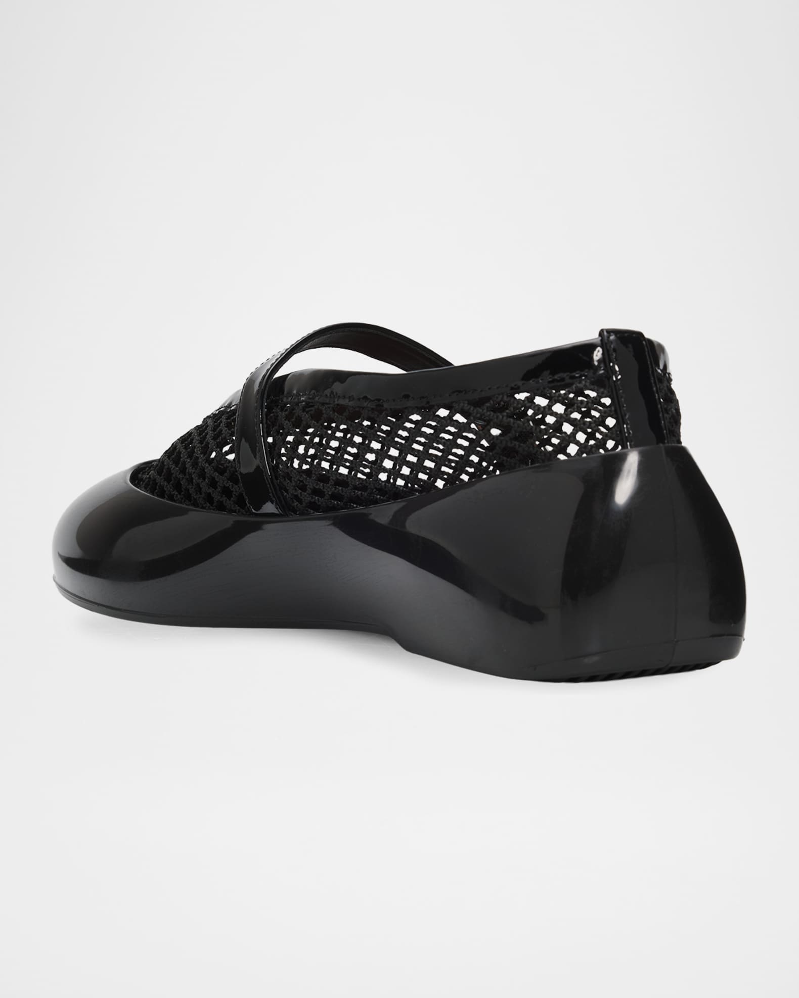 ALAIA Mesh Mary Jane Ballerina Flats | Neiman Marcus