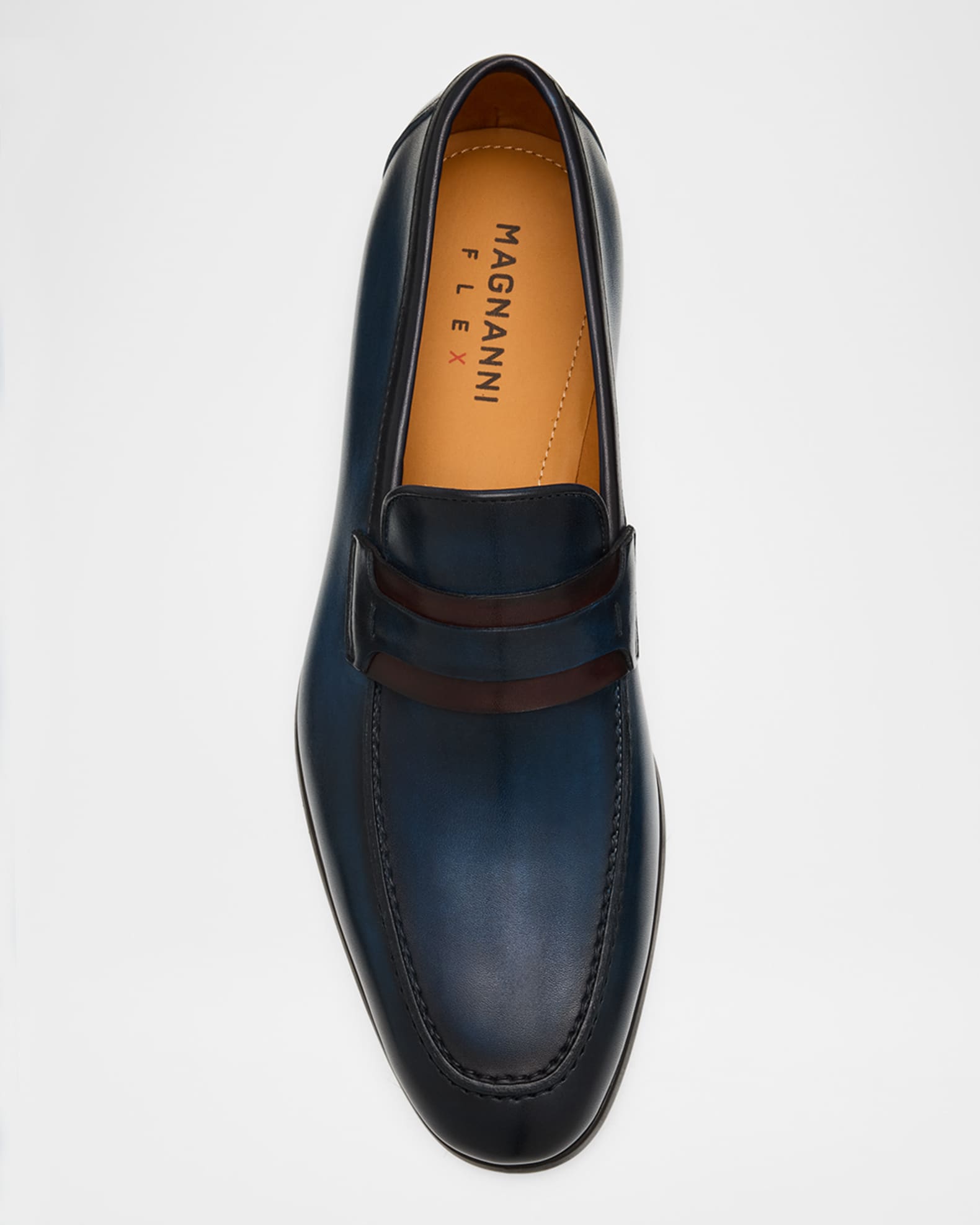 Magnanni Men's Daniel Flex Two-Tone Leather Penny Loafers | Neiman Marcus