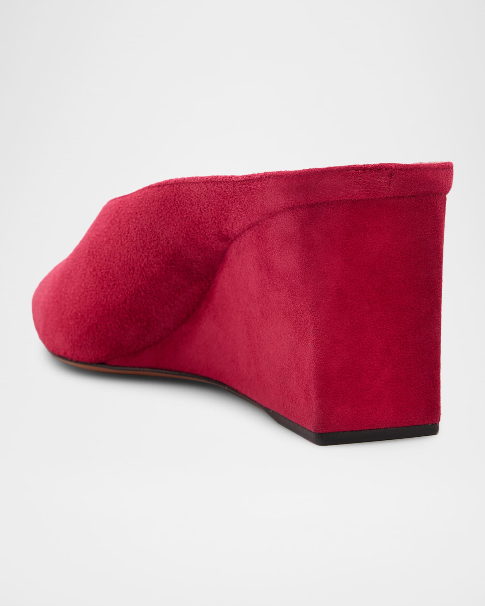 ALAIA 75mm Suede Wedge Mules | Neiman Marcus