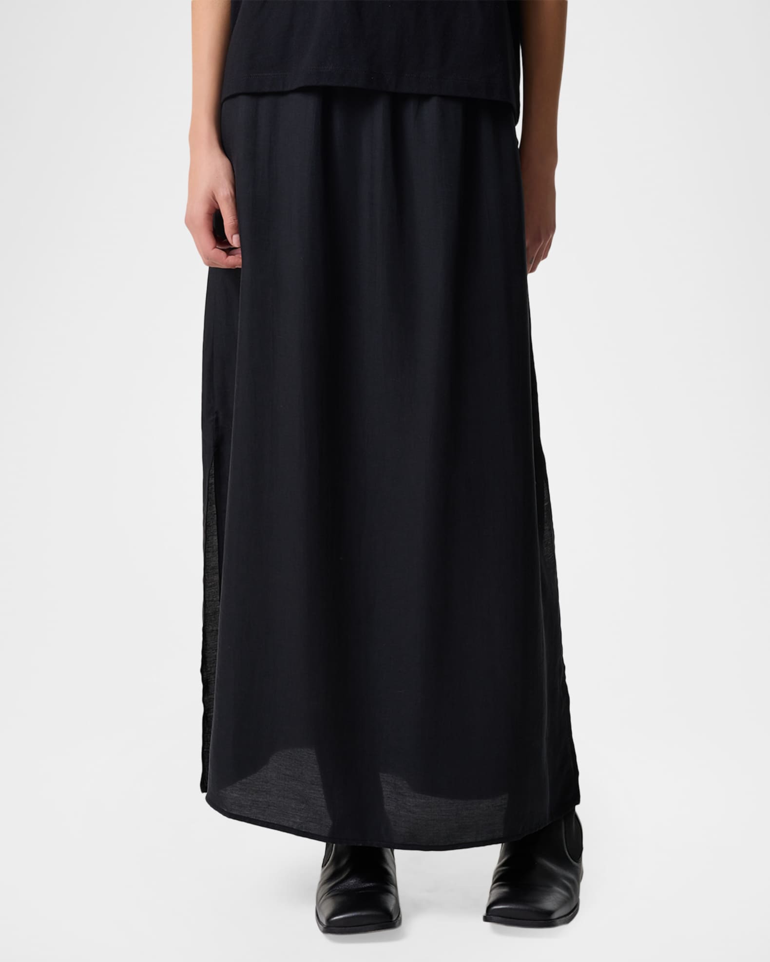 Akyn Studio Raya Gathered Sheer Skirt | Neiman Marcus