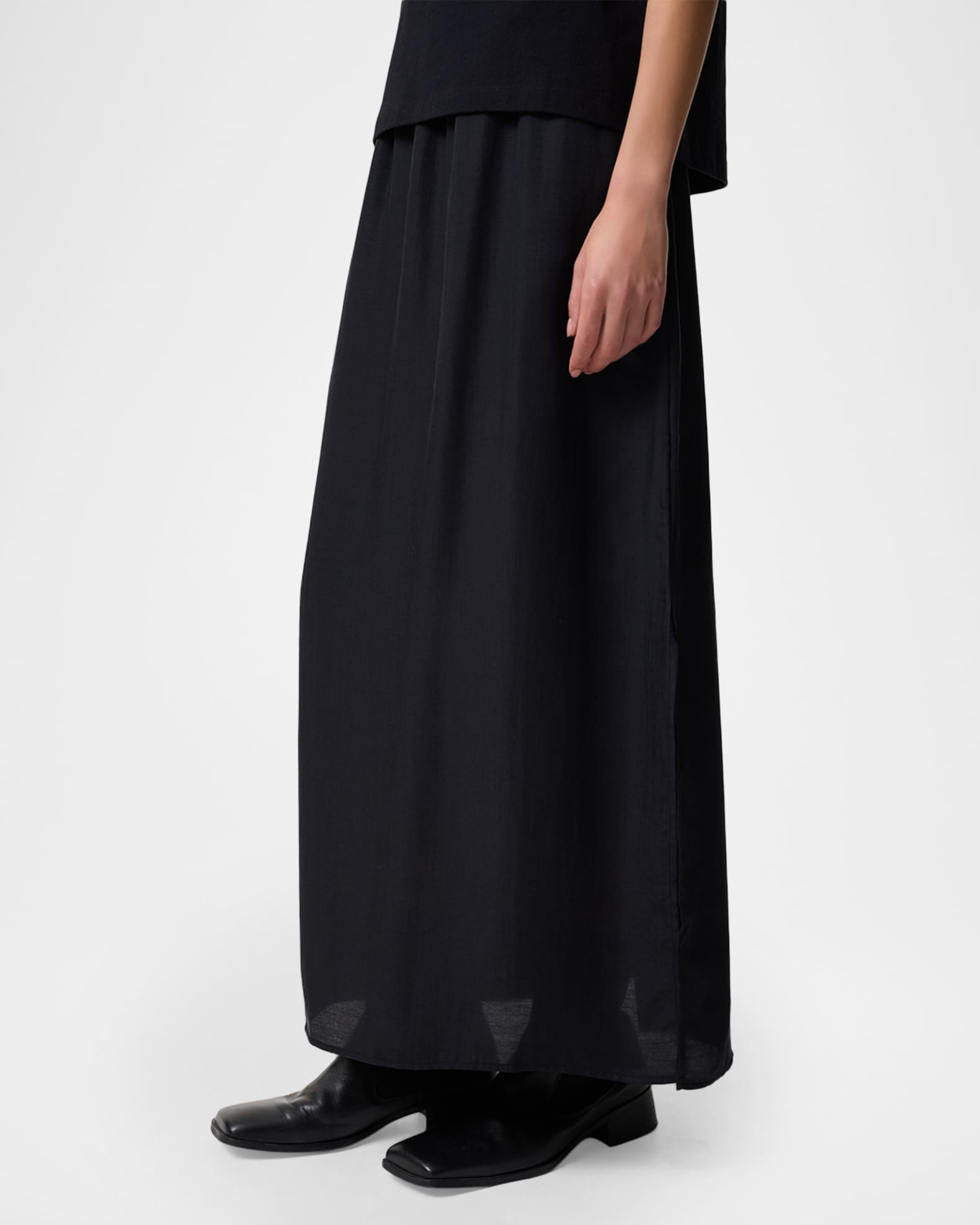 Akyn Studio Raya Gathered Sheer Skirt | Neiman Marcus