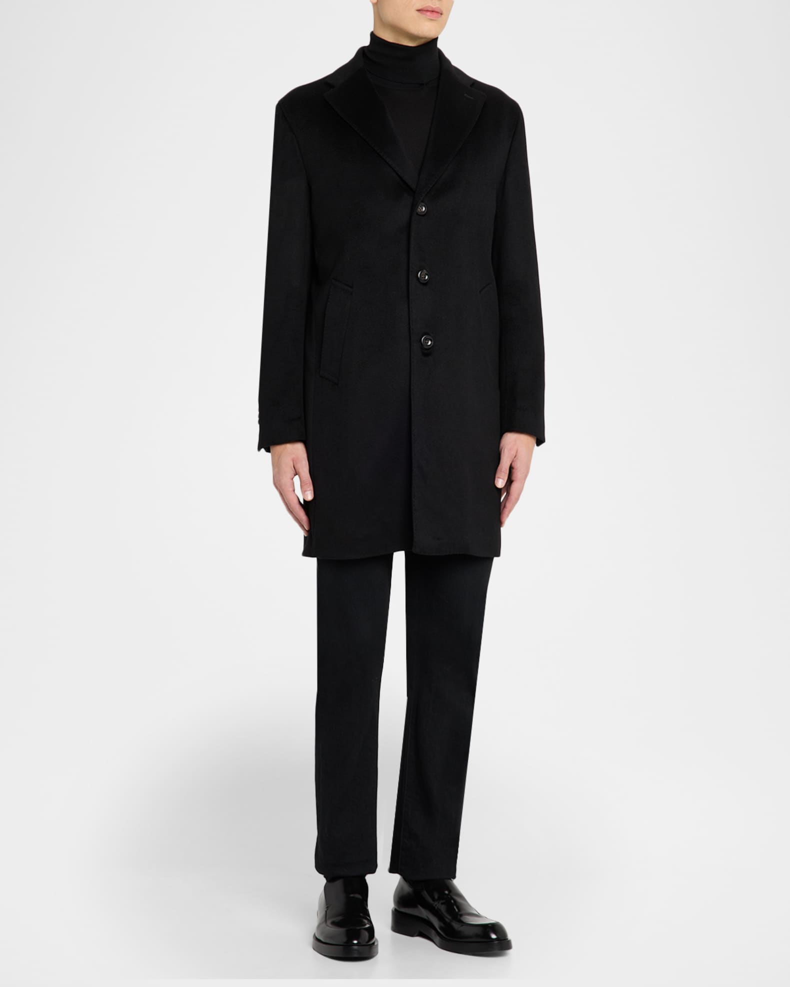 Neiman Marcus Men's Cashmere Single-Breasted Overcoat | Neiman Marcus
