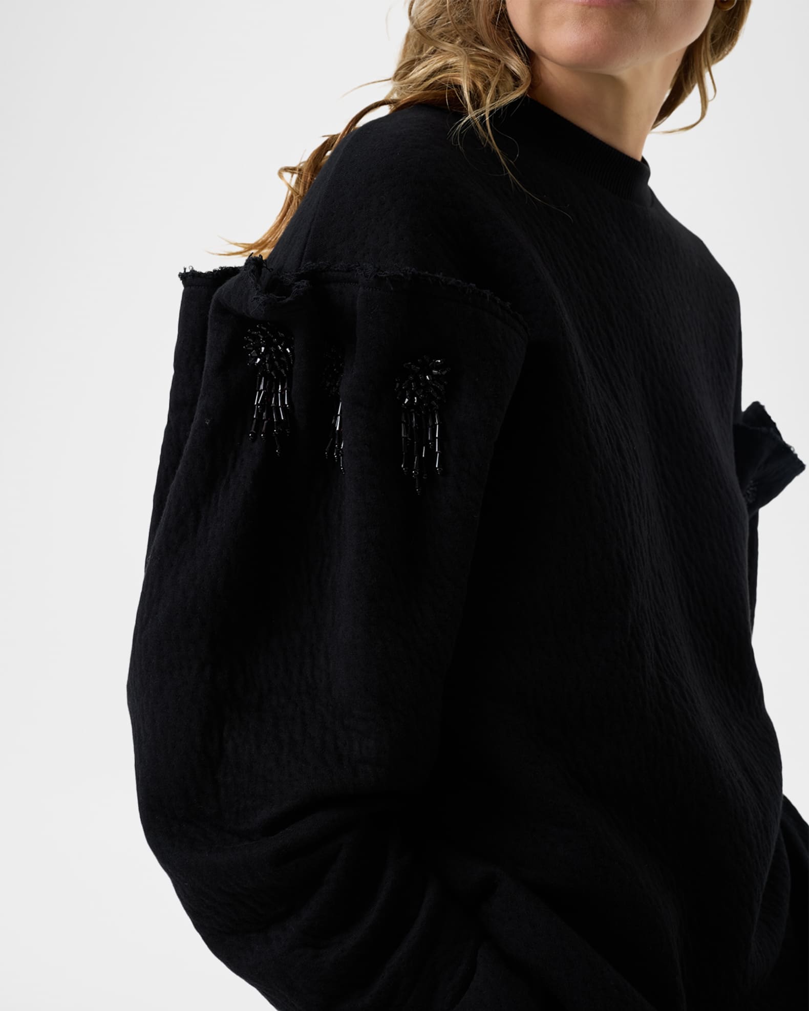 Akyn Studio Aylin Bead-Embellished Sweater | Neiman Marcus