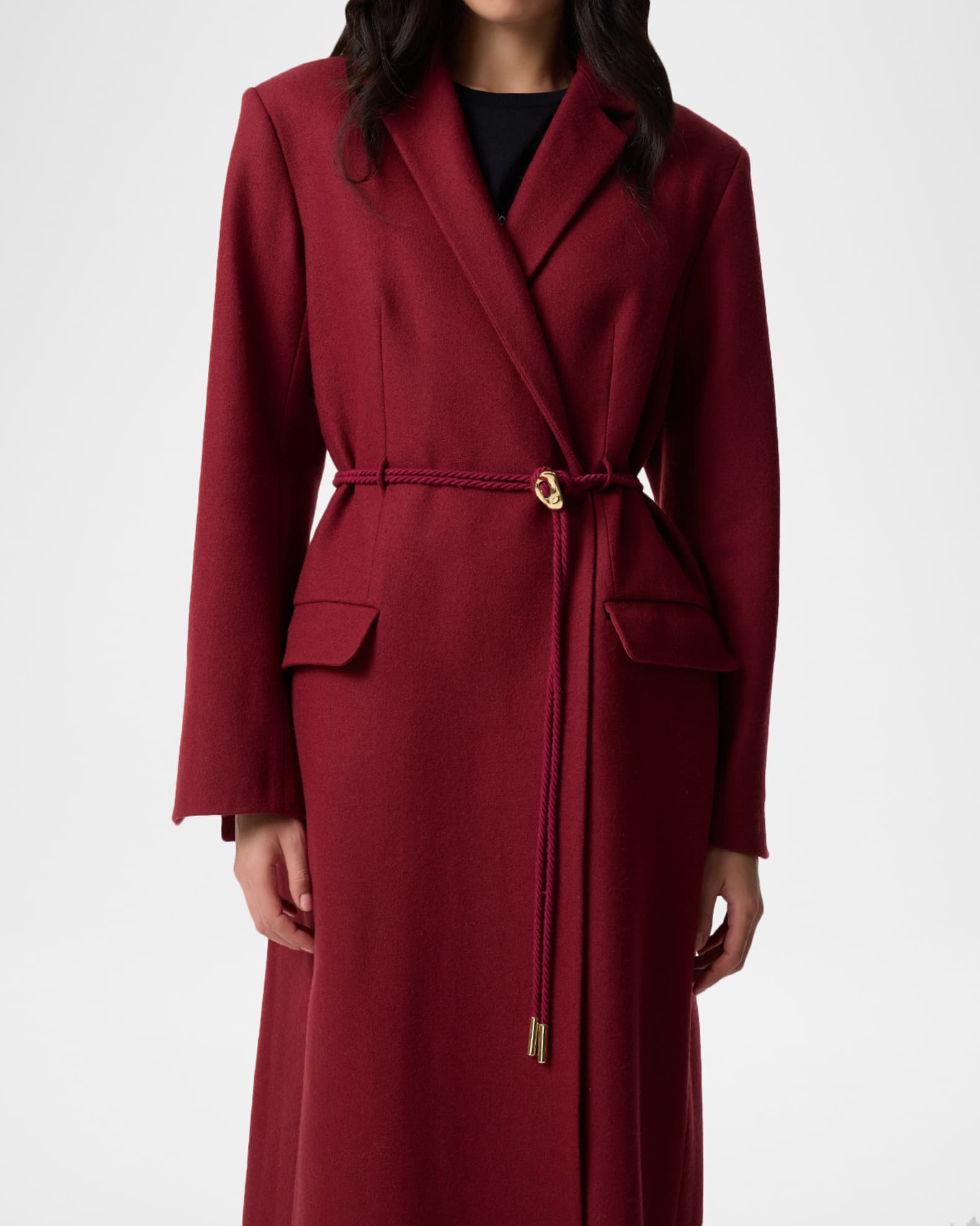 Akyn Studio Alba Tailored Long Wool Coat | Neiman Marcus