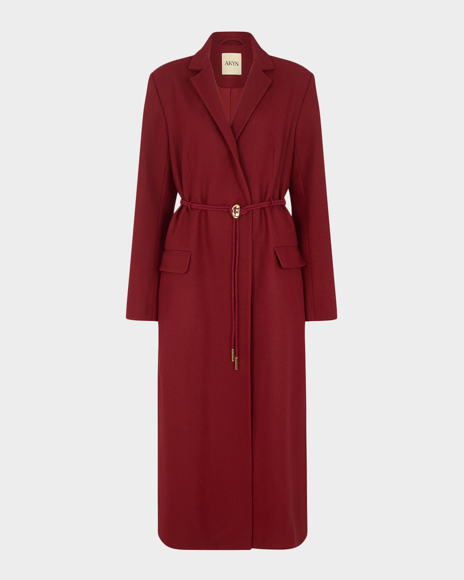 Akyn Studio Alba Tailored Long Wool Coat | Neiman Marcus