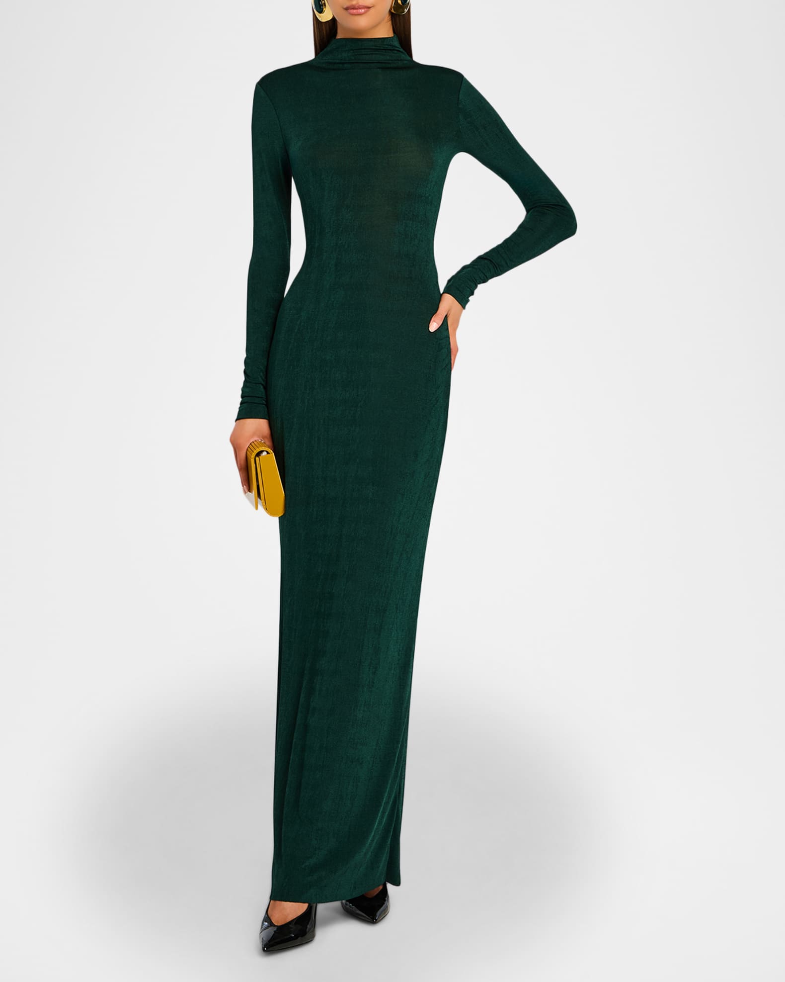 SEROYA Kim High-Neck Maxi Dress | Neiman Marcus