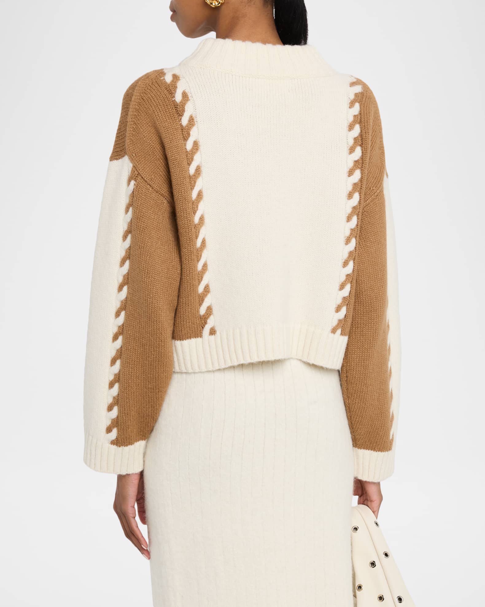 ELEVEN SIX Alexis Color-Blocked Alpaca-Blend Sweater | Neiman Marcus