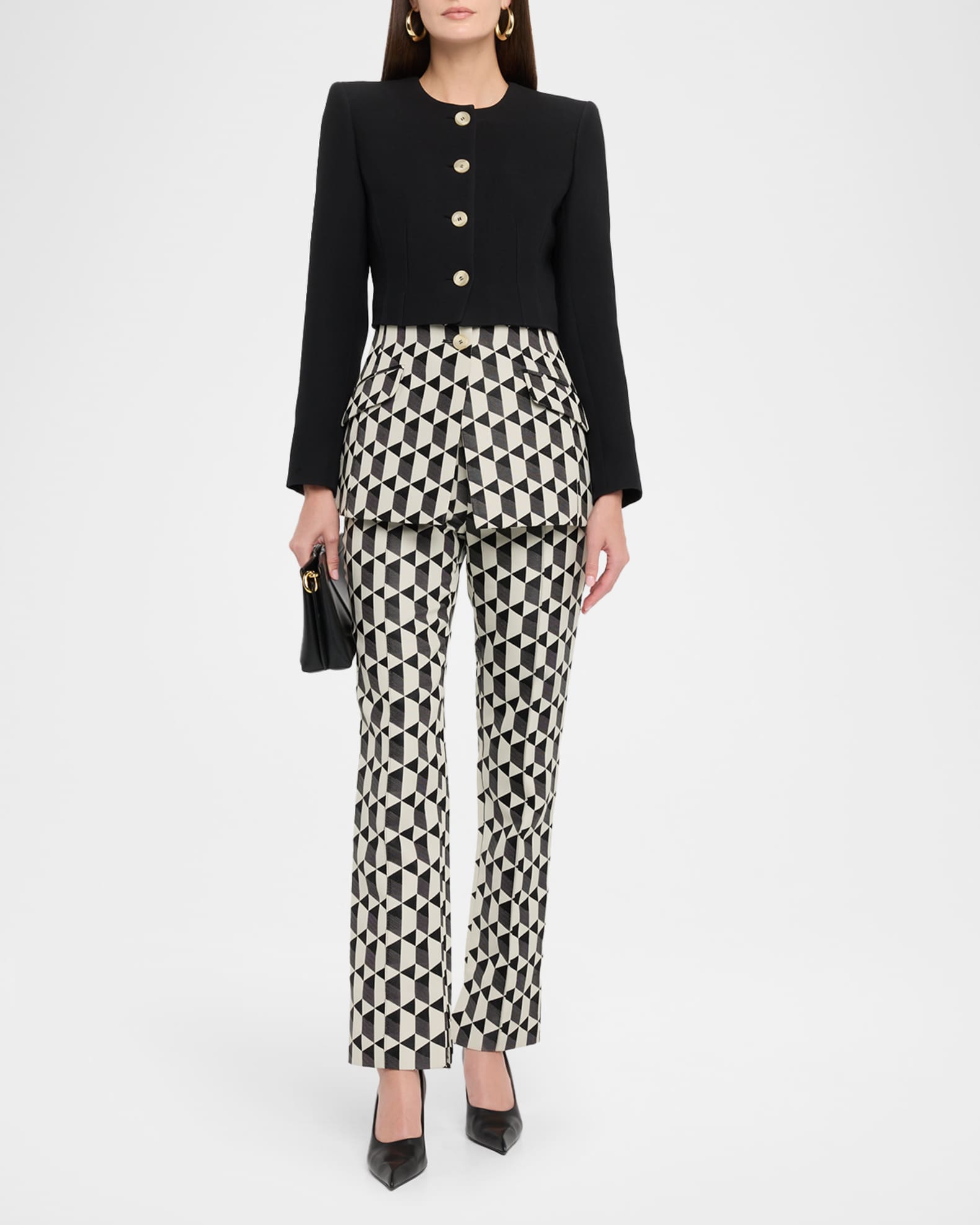 Amir Taghi Laurel Geo Layered Single-Breasted Blazer | Neiman Marcus