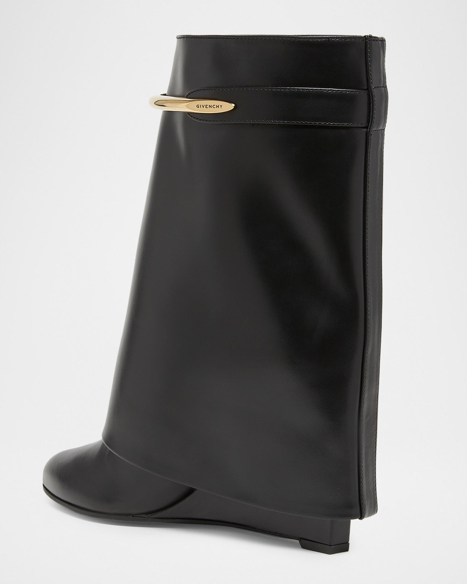 Givenchy Shark Pinch Draped Leather Wedge Ankle Boots | Neiman Marcus