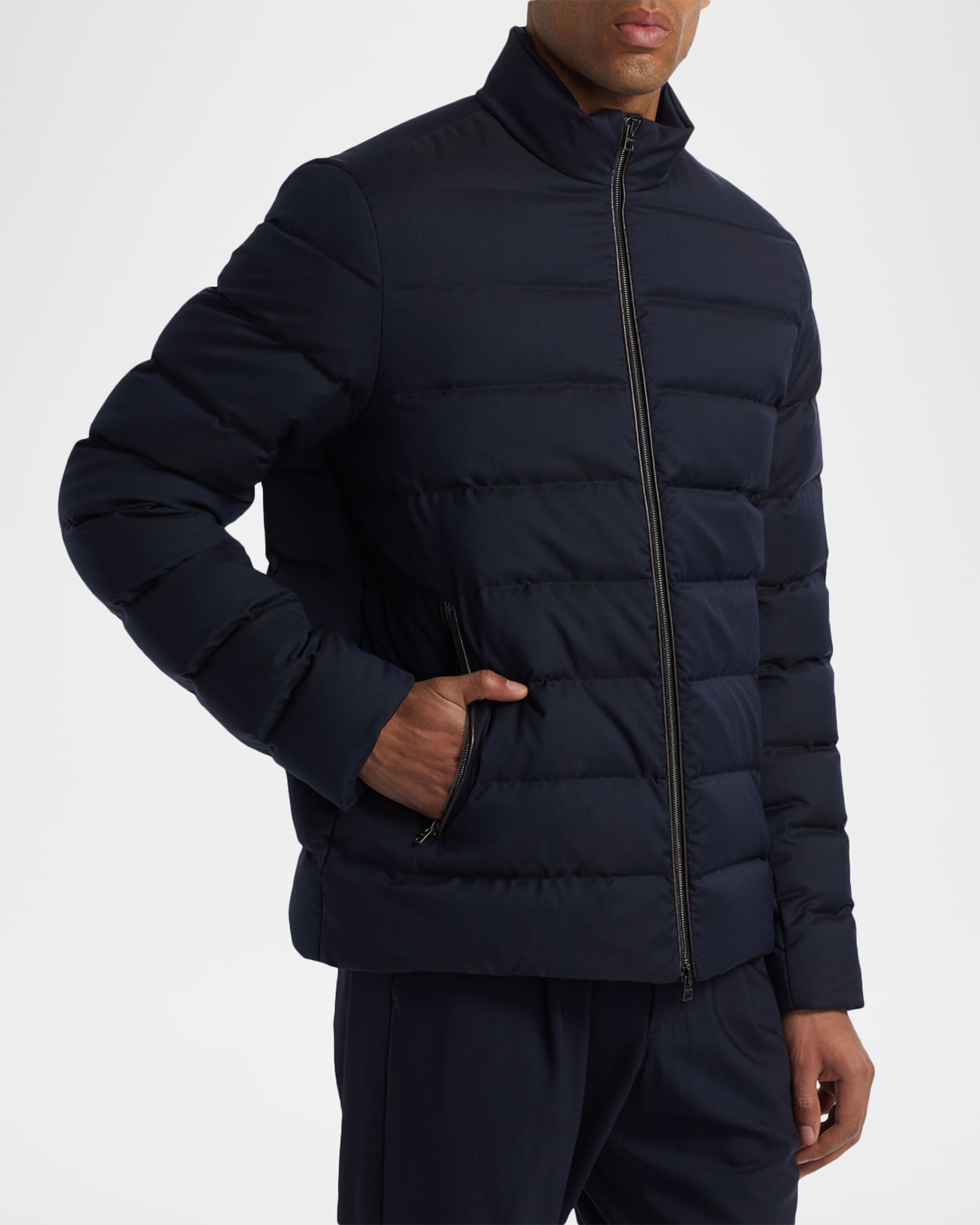 Herno Men's Wool Blend Puffer Jacket | Neiman Marcus