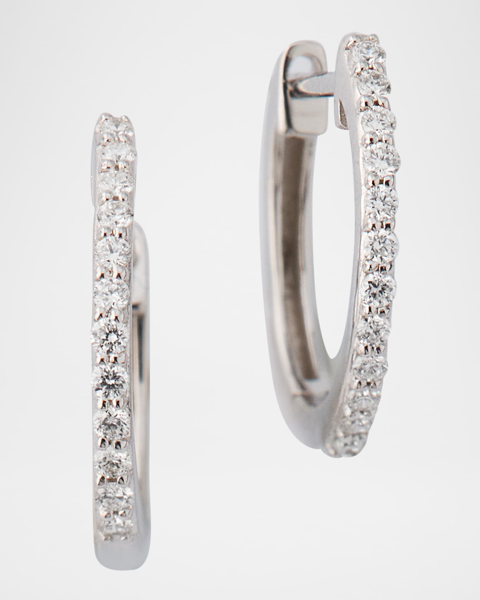 LANA Pave Diamond Huggie Earrings, 12mm | Neiman Marcus