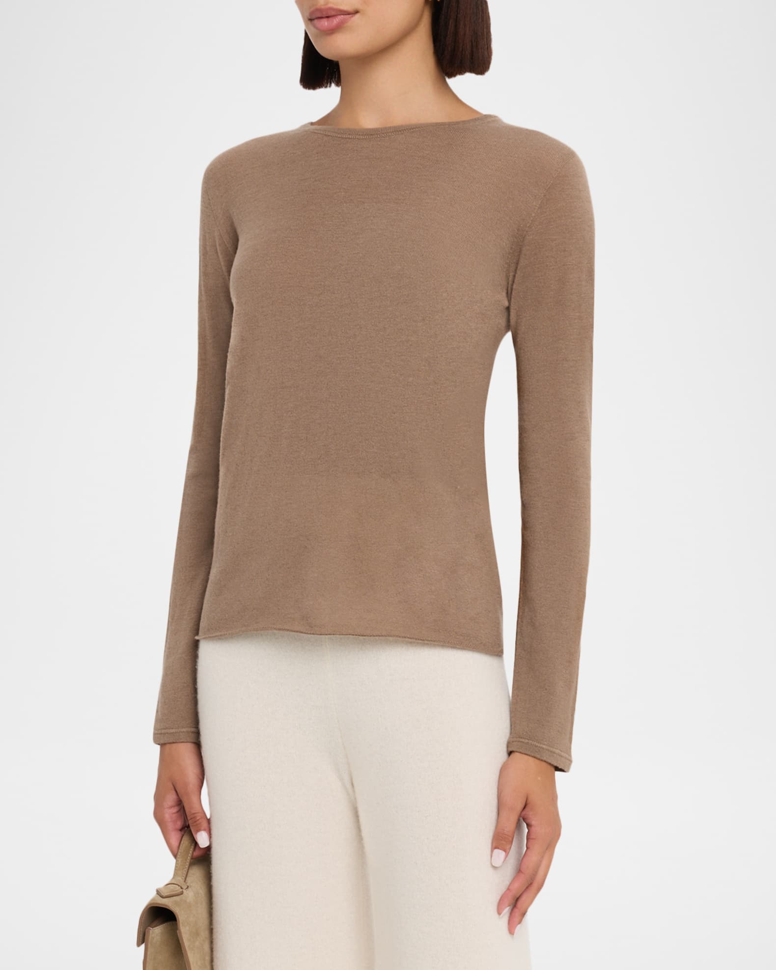 Machine Washable Cashmere Scoop-Neck Pullover | Neiman Marcus