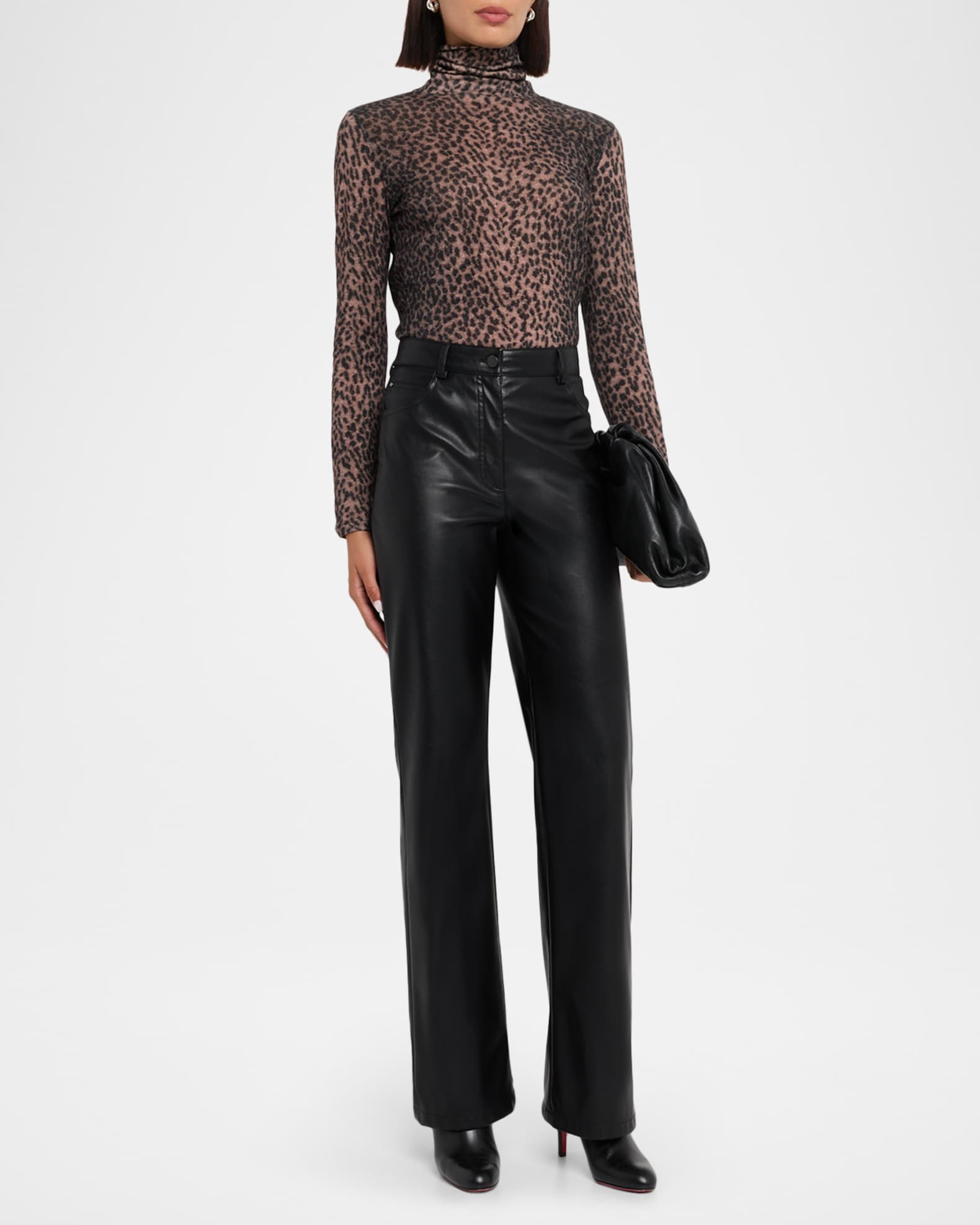 Majestic Filatures Leopard-Print Turtleneck Pullover | Neiman Marcus