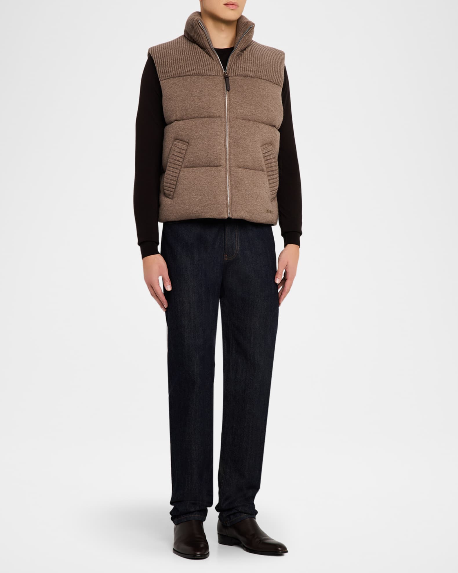 Mackage Men's Braxton Cashmere and Wool Down Vest | Neiman Marcus