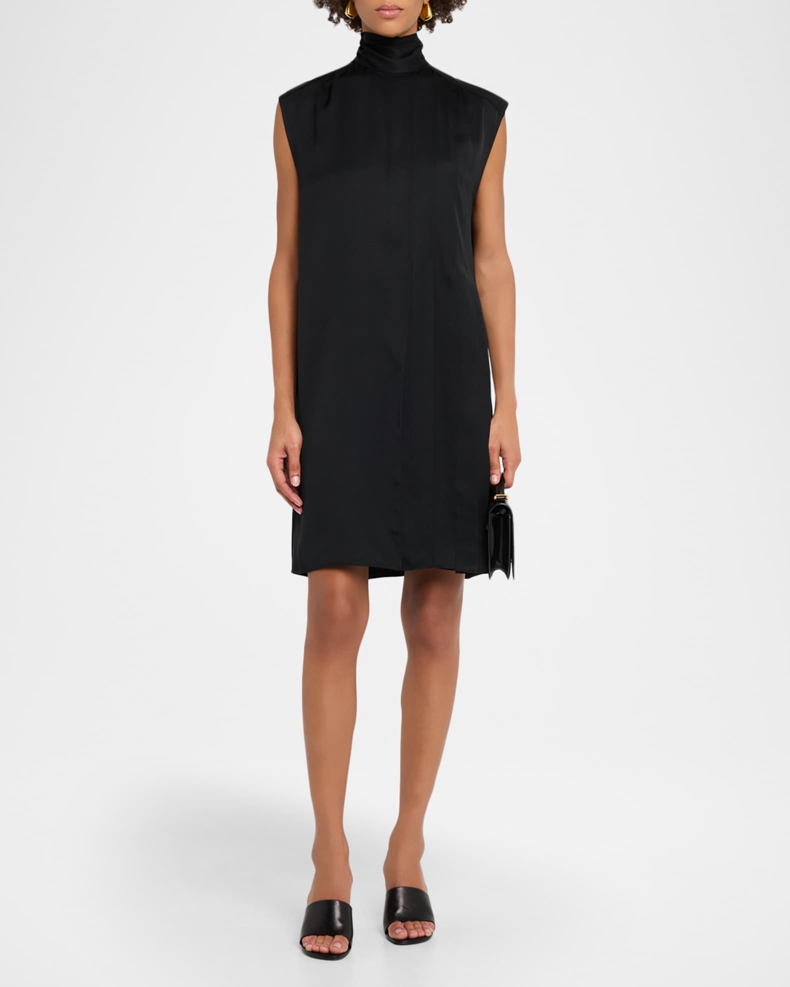 Joseph Sandy Pleated Sleeveless Crepe Mini Dress | Neiman Marcus