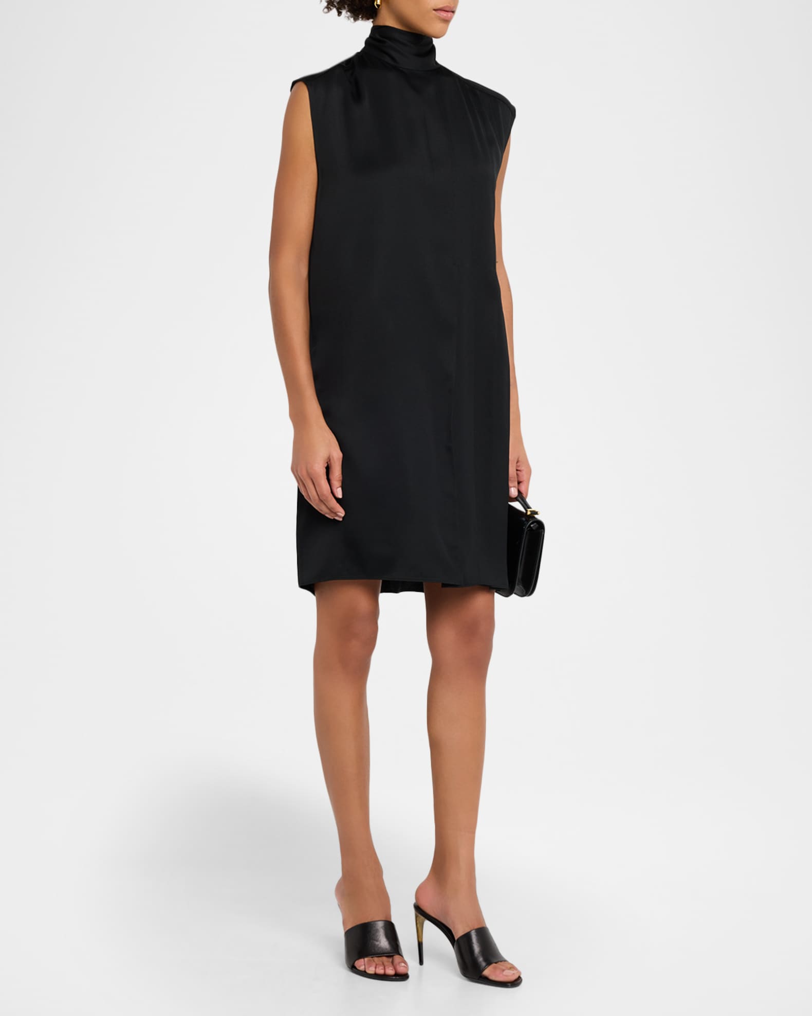 Joseph Sandy Pleated Sleeveless Crepe Mini Dress | Neiman Marcus