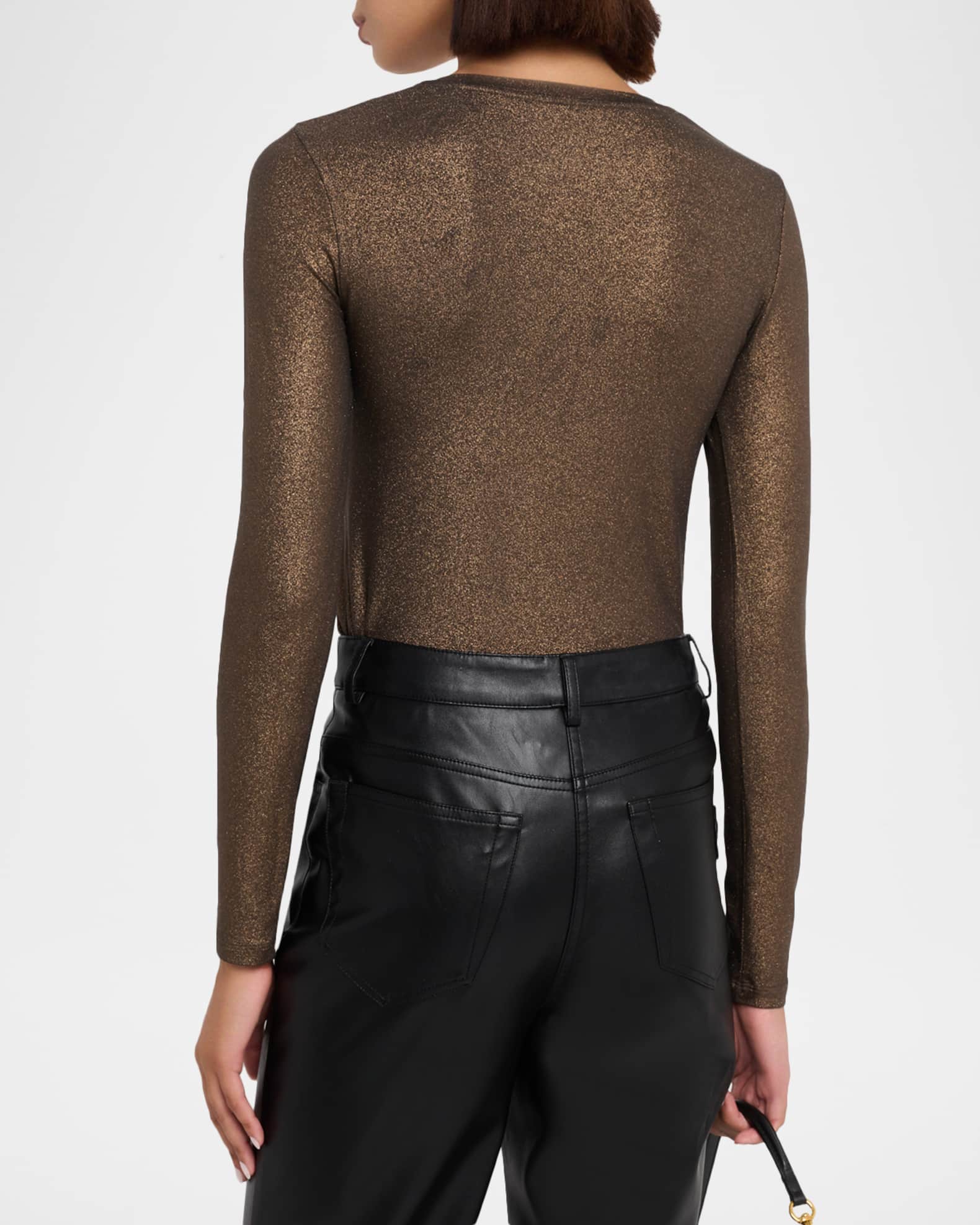 Majestic Filatures Soft Touch Metallic Knit Pullover Top | Neiman Marcus