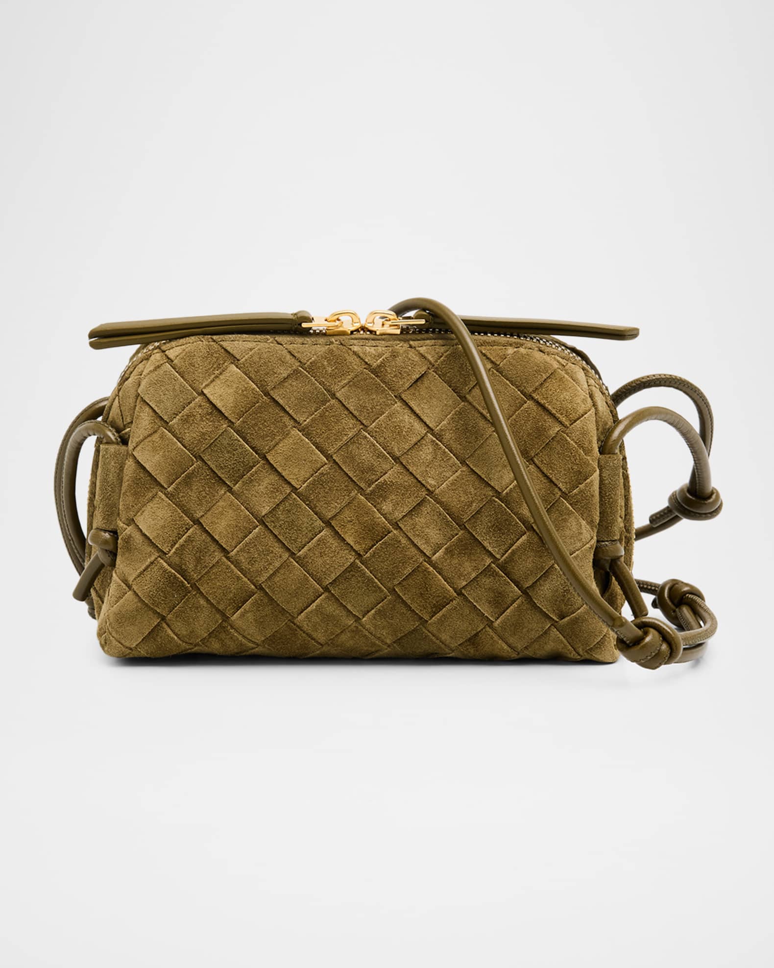 Concert Pouch Intrecciato Suede Shoulder Bag | Neiman Marcus
