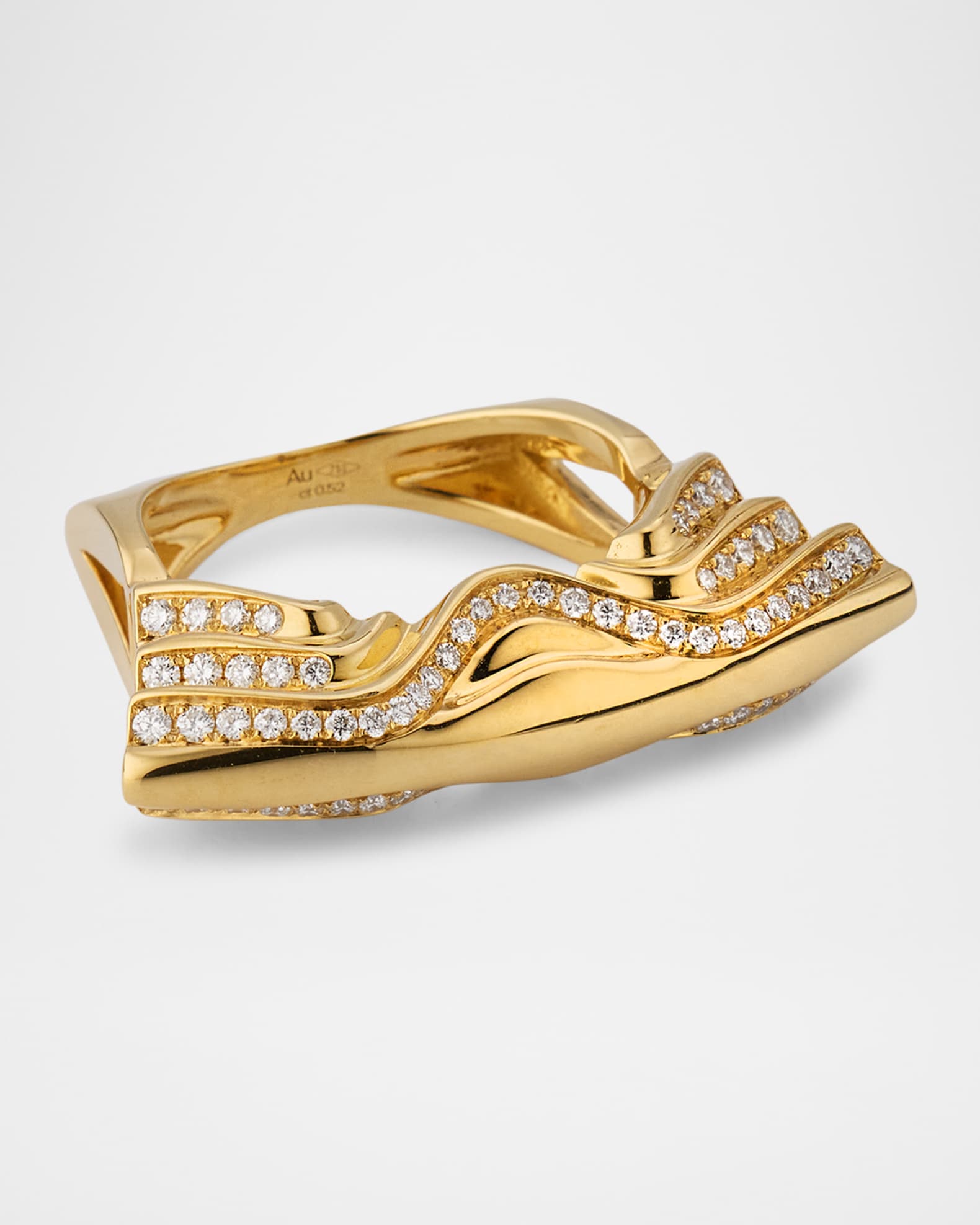 Dries Criel 18K Yellow Gold Diamond White Crow Lotus Ring | Neiman Marcus