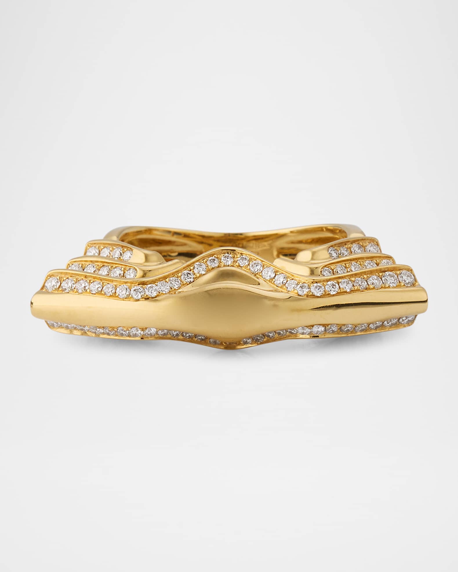 Dries Criel 18K Yellow Gold Diamond White Crow Lotus Ring | Neiman Marcus