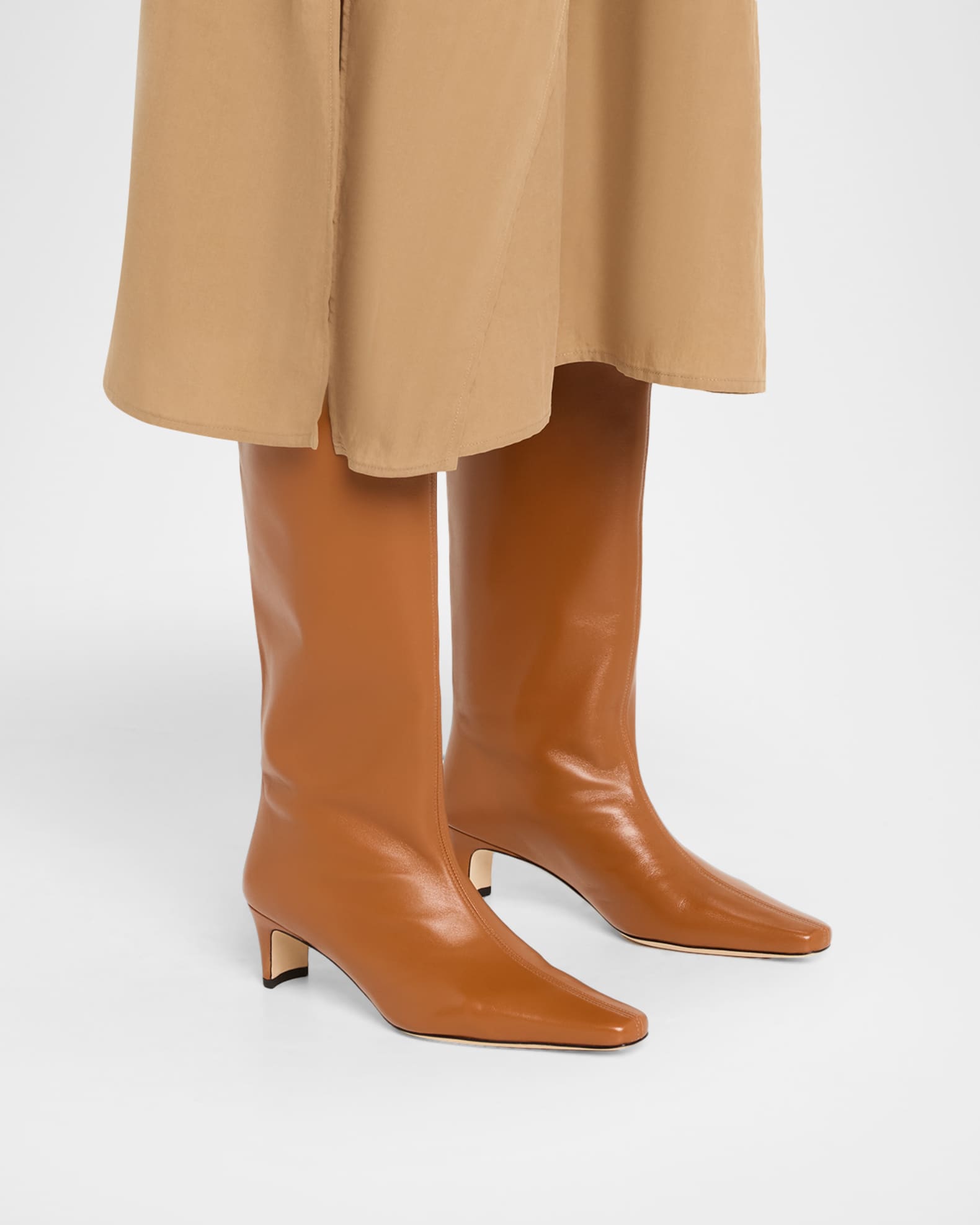 STAUD Wally Leather Knee-High Boots | Neiman Marcus