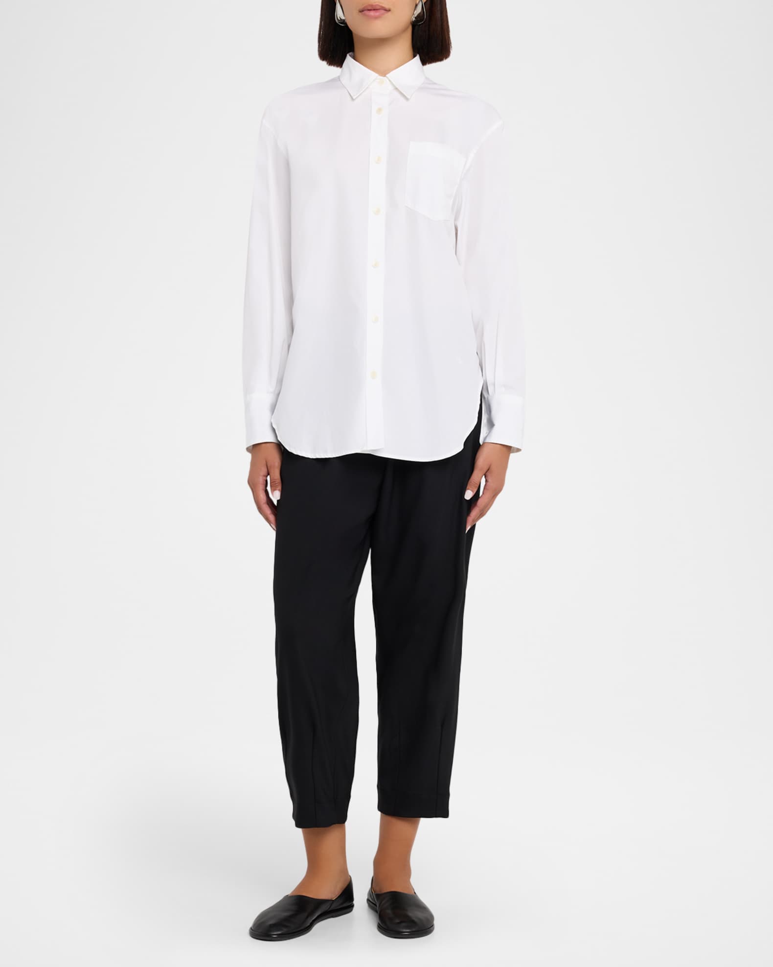 MARIA MCMANUS Oversized Long-Sleeve Tunic Shirt | Neiman Marcus