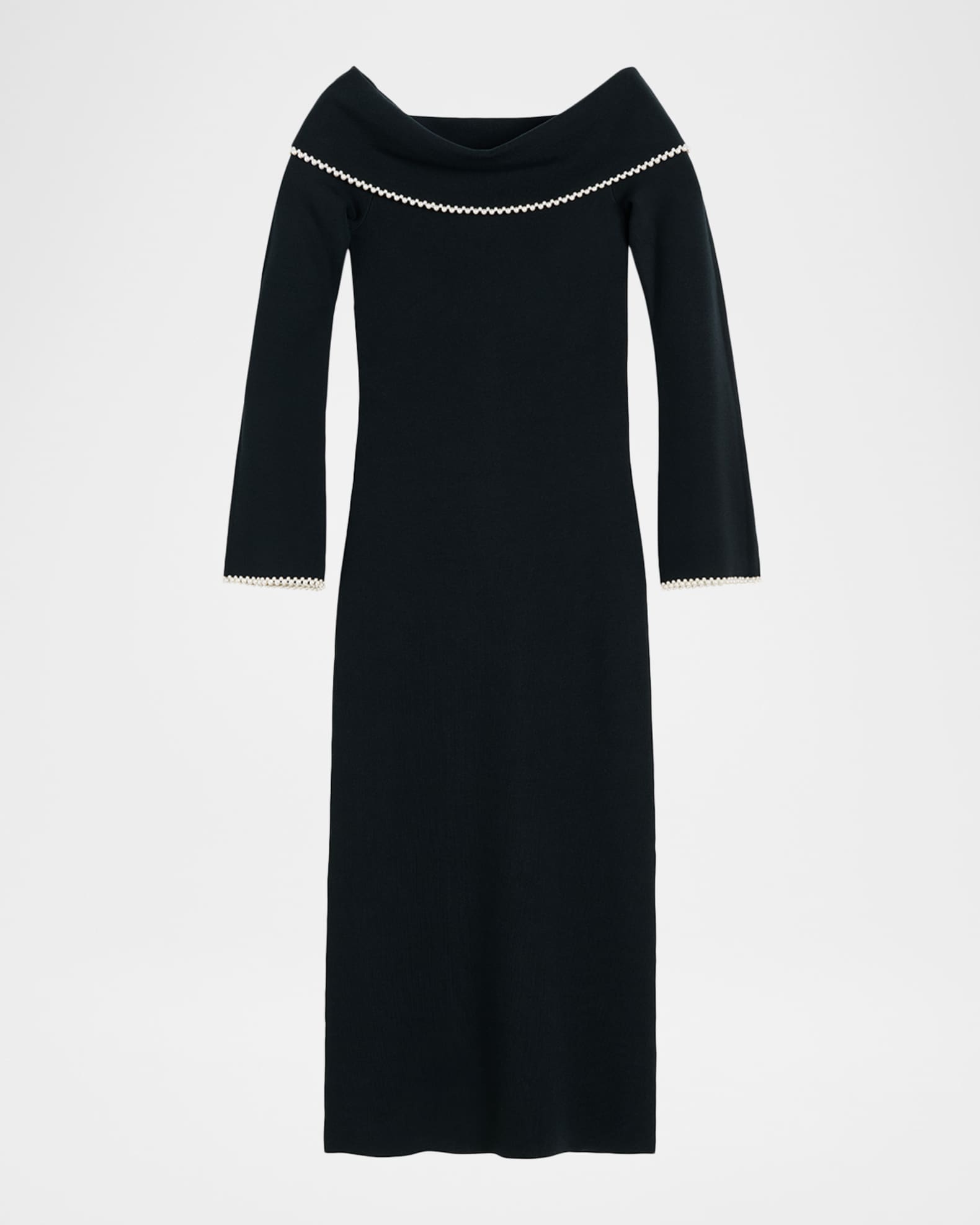 By Malene Birger Hillevi Off-Shoulder Rib Knit Midi Dress | Neiman Marcus