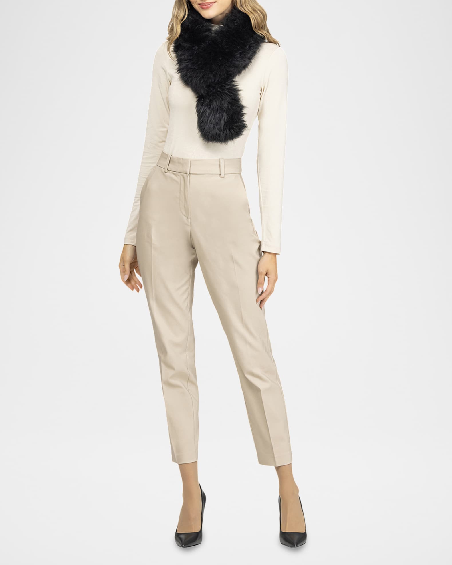 Gorski Knit Select Cashmere Goat Pull-Through Scarf | Neiman Marcus