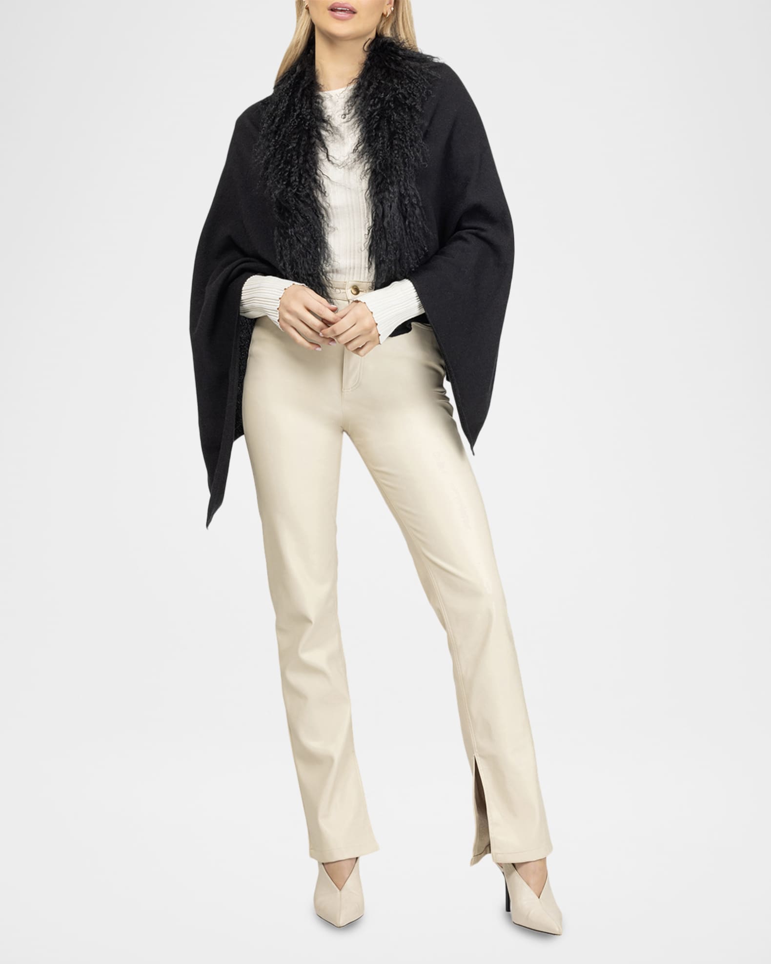 Gorski Stole with Select Mongolian Lamb Trim | Neiman Marcus