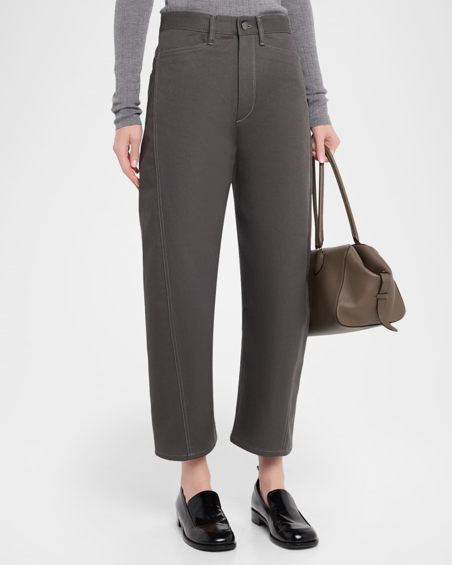 MARIA MCMANUS Cropped Bow-Leg Jeans | Neiman Marcus