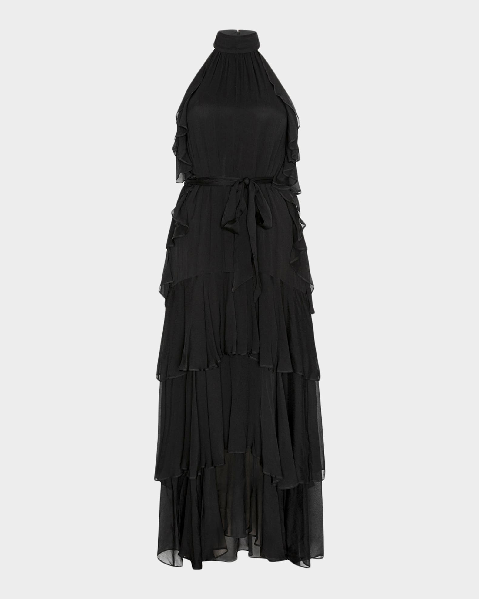 MISA Los Angeles Calissa Ruffled Chiffon High-Low Dress | Neiman Marcus