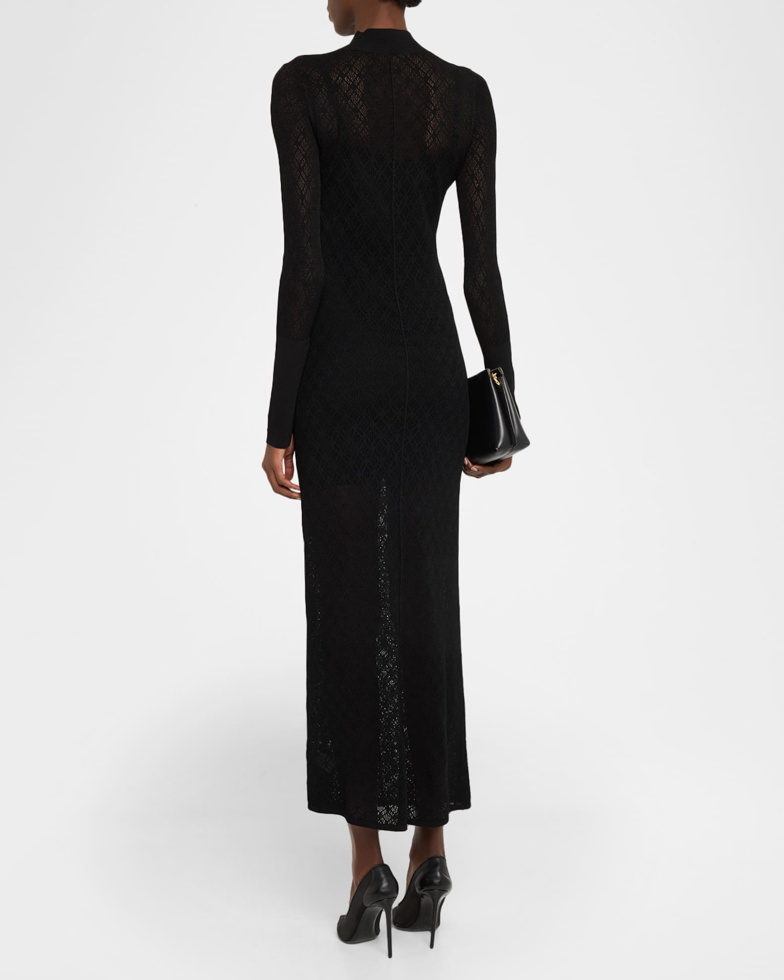 MARIA MCMANUS Lace Mock-Neck Maxi Dress | Neiman Marcus