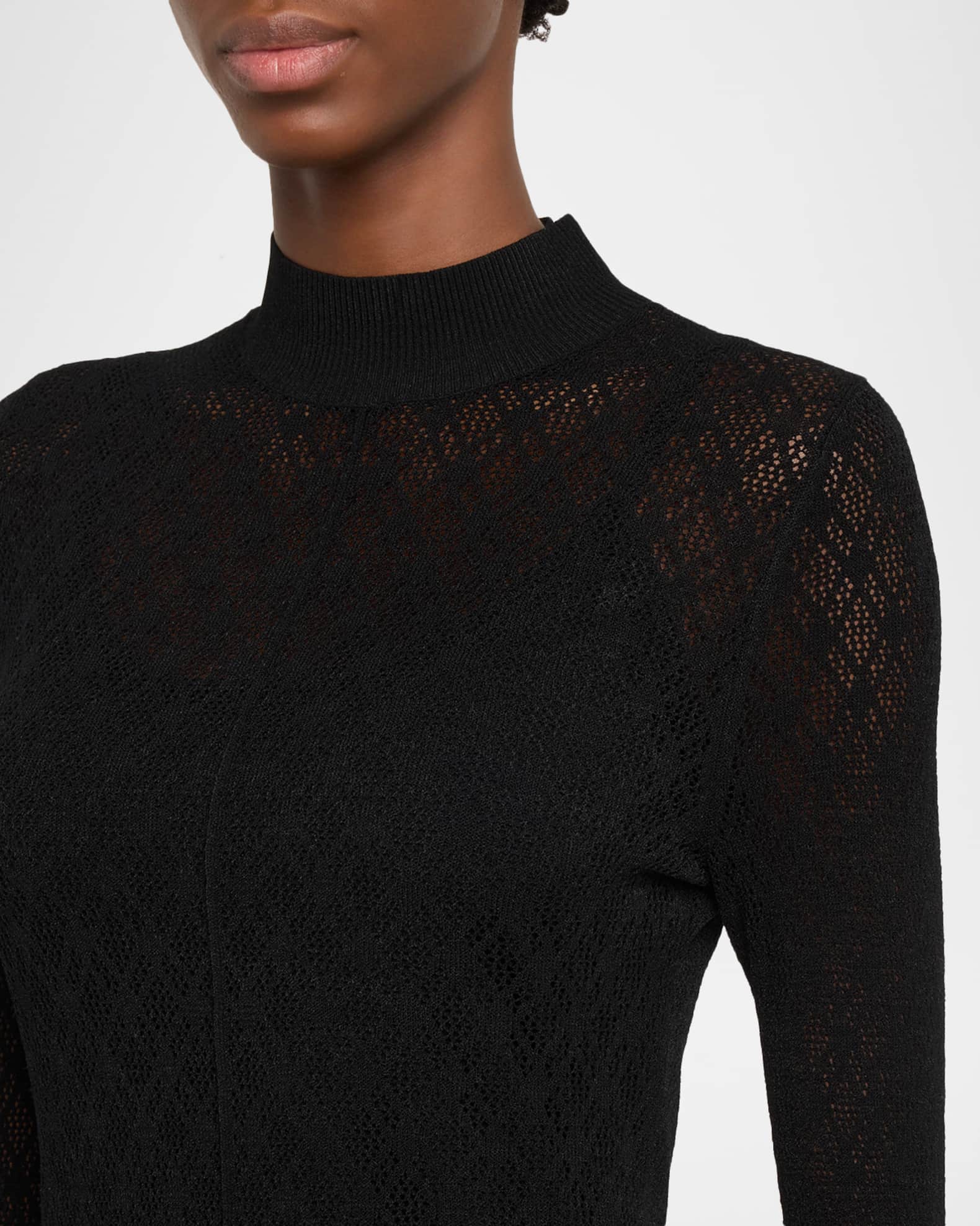 MARIA MCMANUS Lace Mock-Neck Maxi Dress | Neiman Marcus