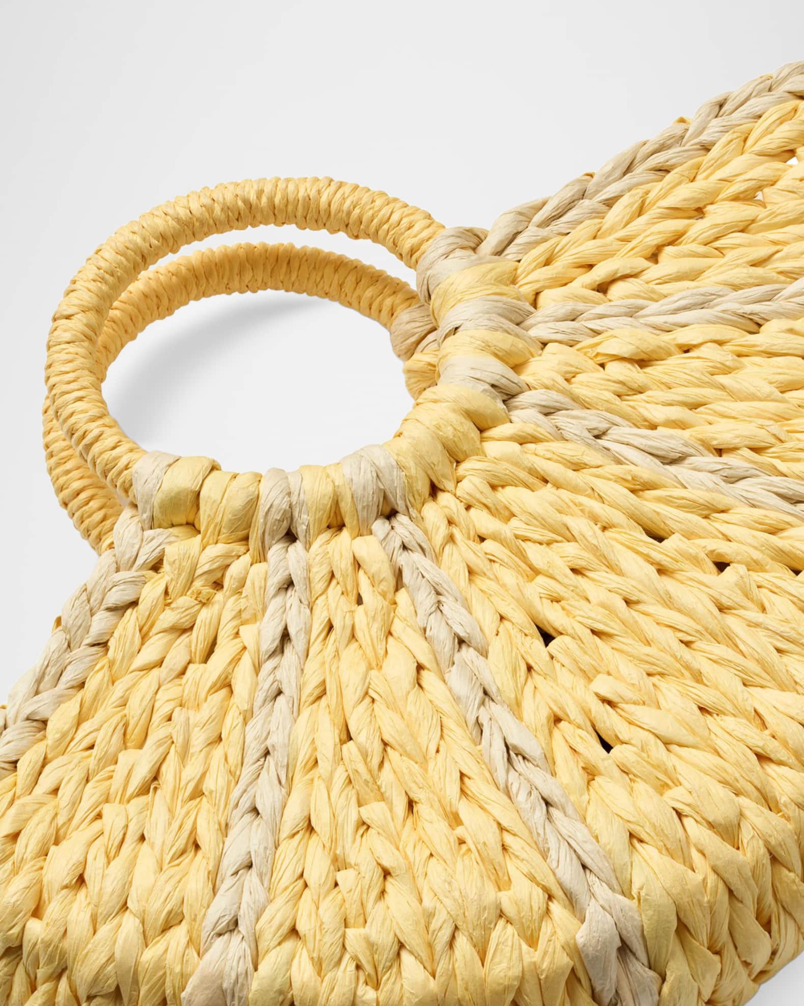 Molo Girl's Lemon Straw Tote Bag | Neiman Marcus