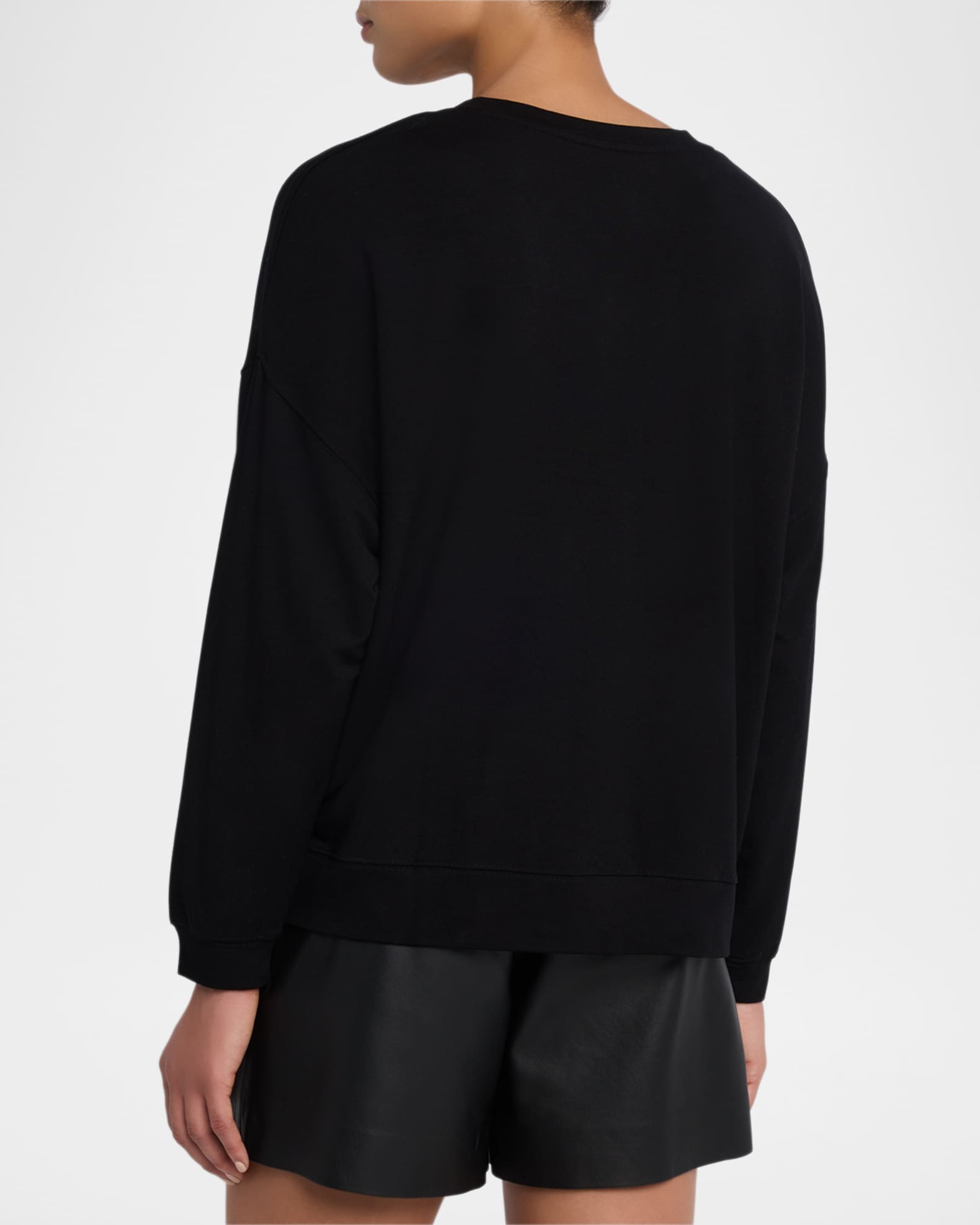 Majestic Filatures French Terry Long-Sleeve Sweater | Neiman Marcus