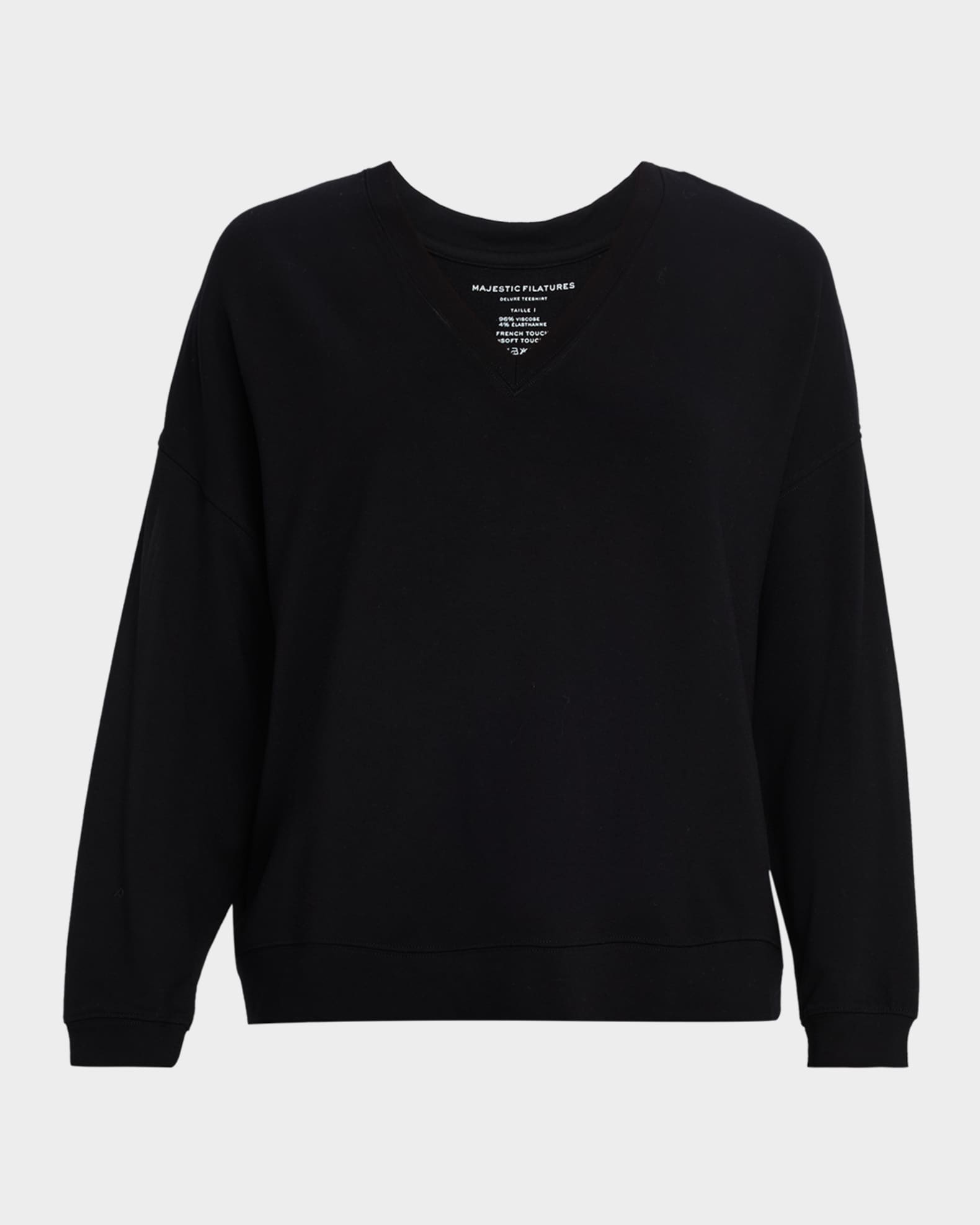 Majestic Filatures French Terry Long-Sleeve Sweater | Neiman Marcus