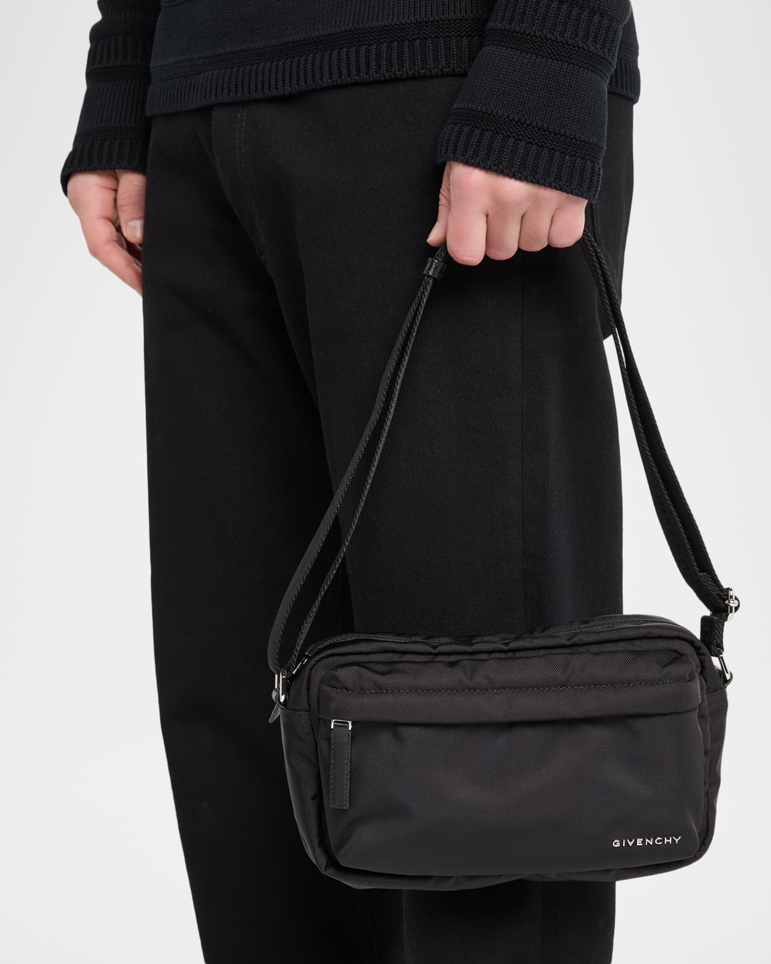 Givenchy Men's Essential U Nylon Crossbody Bag | Neiman Marcus