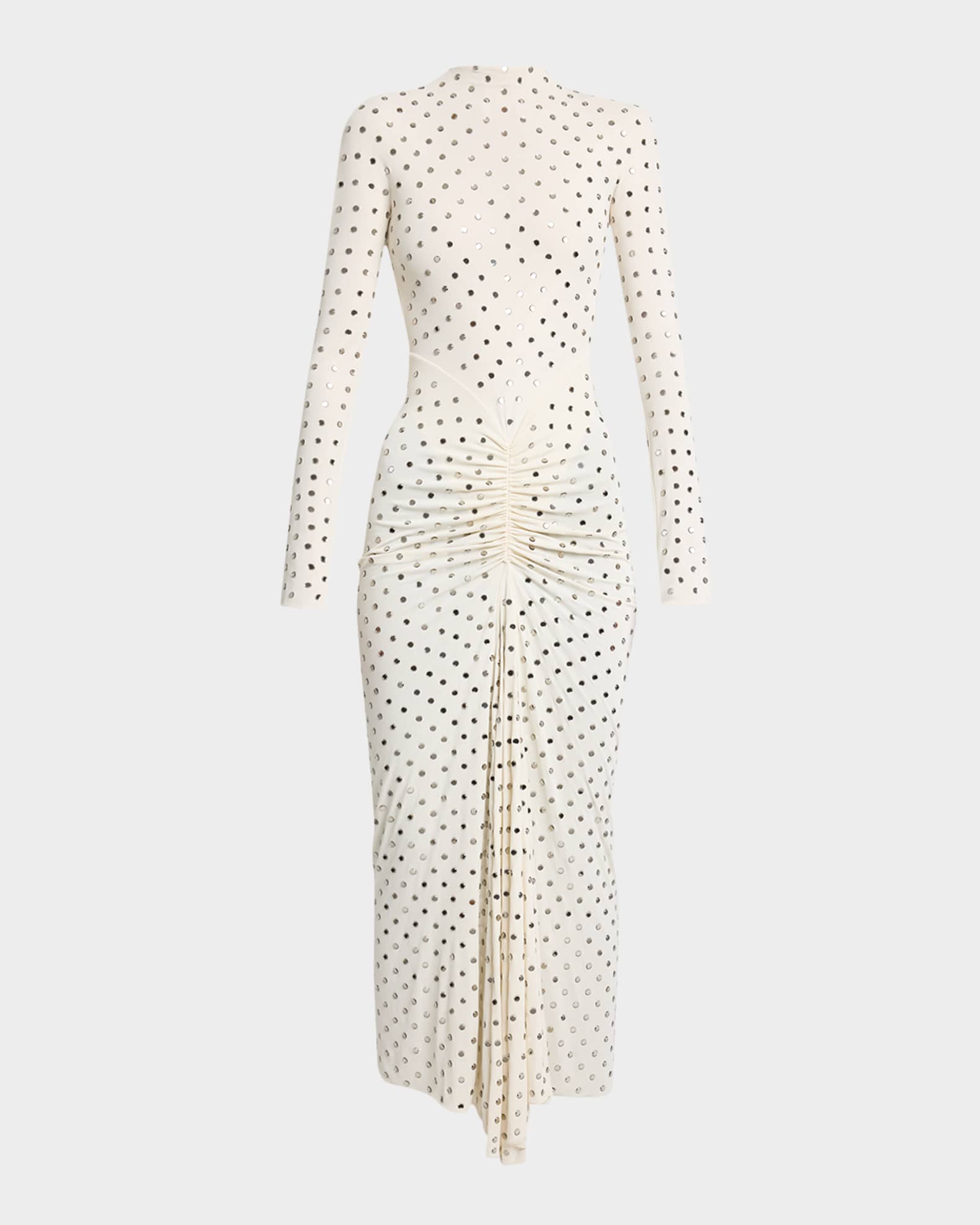 ALAIA Strass Jersey Ruched Midi Dress | Neiman Marcus
